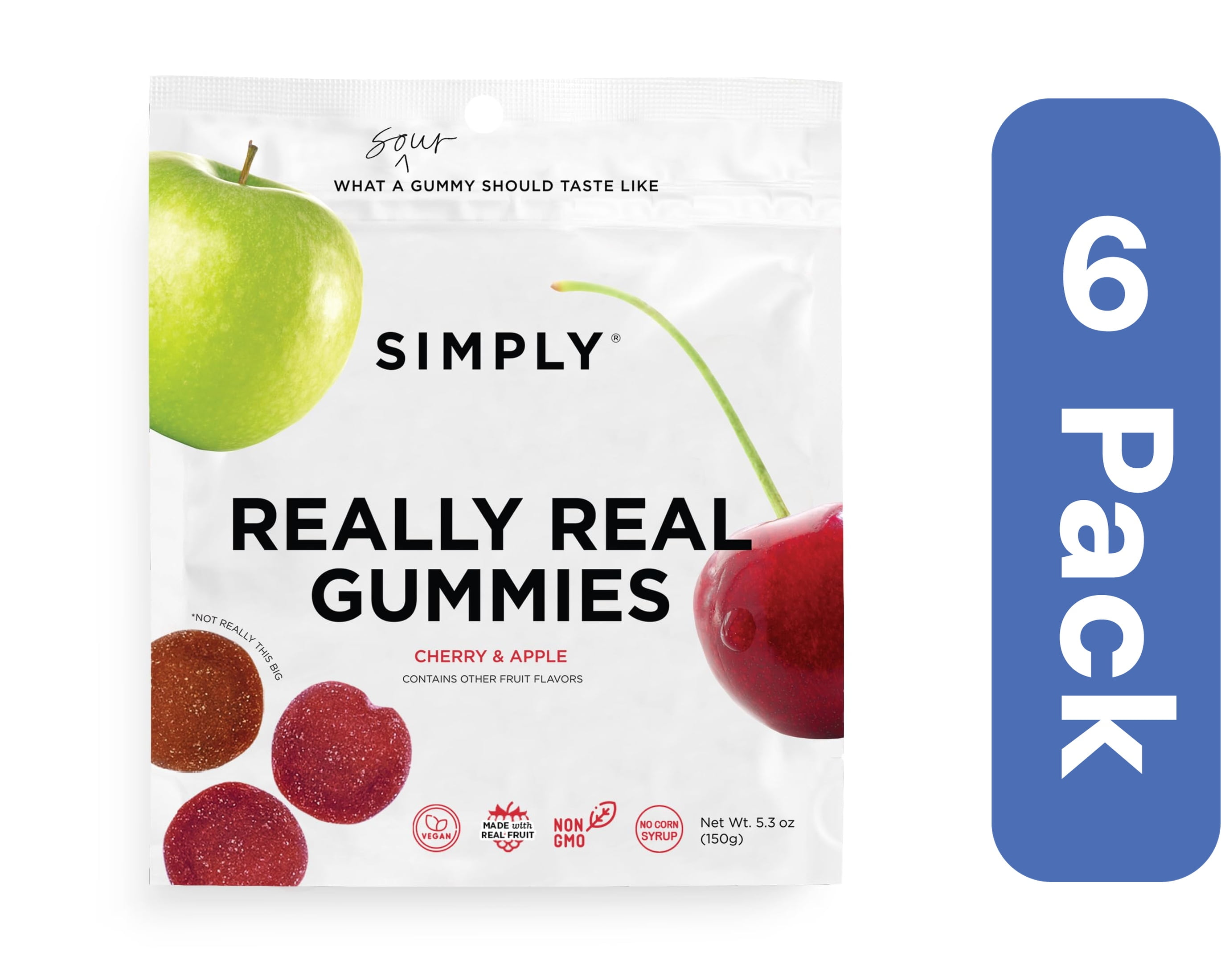 Simply Bites Fruit Sour Apple Cherry 5.3 oz (Pack Of 6) - Walmart.com