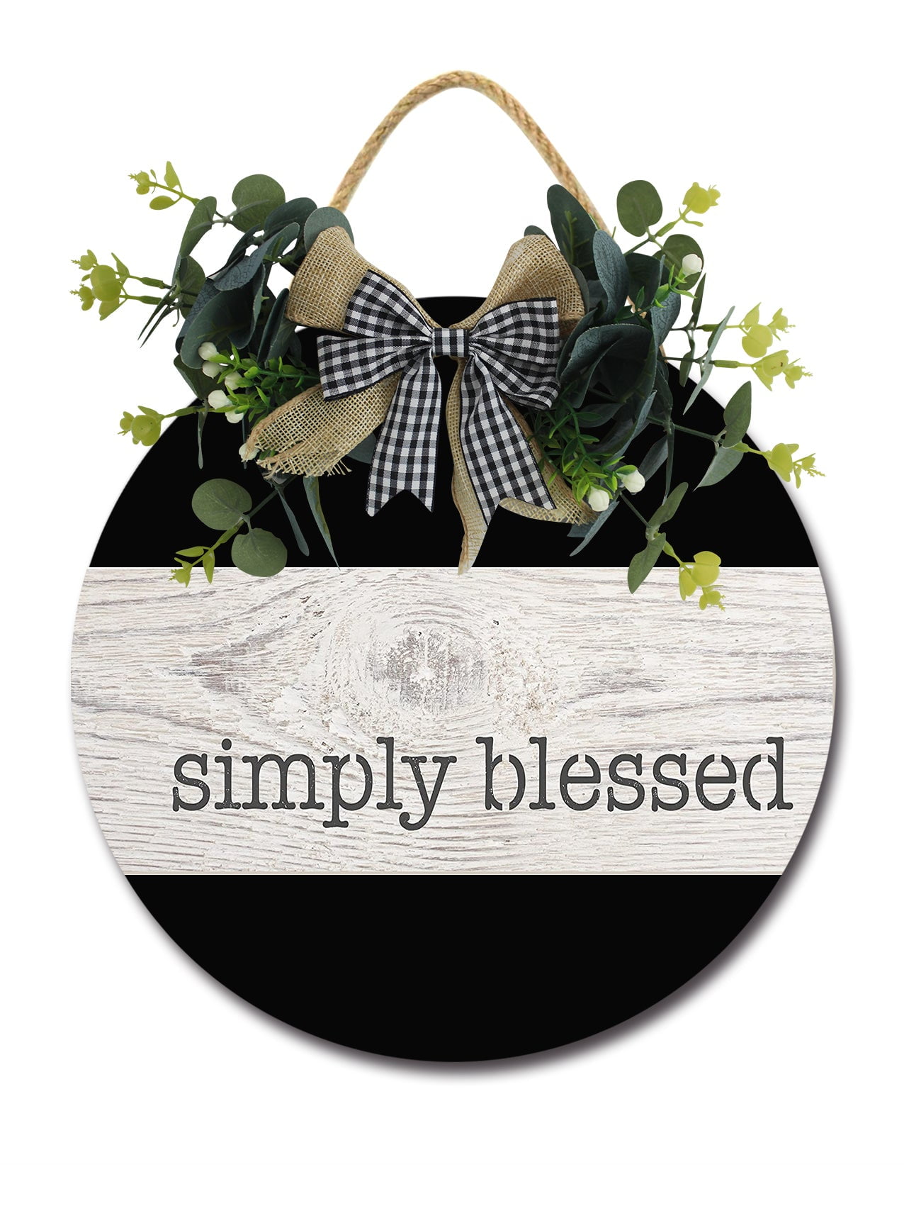 Simply Blessed Sign for Front Door Hanging Seasons Sign Outdoor Rustic ...