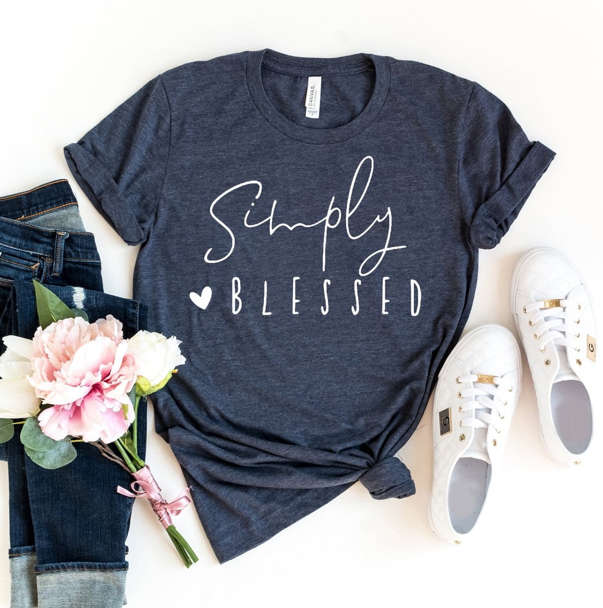 Simply Blessed T-shirt Faith Shirts Religious Gift Thanksgiving Tee ...