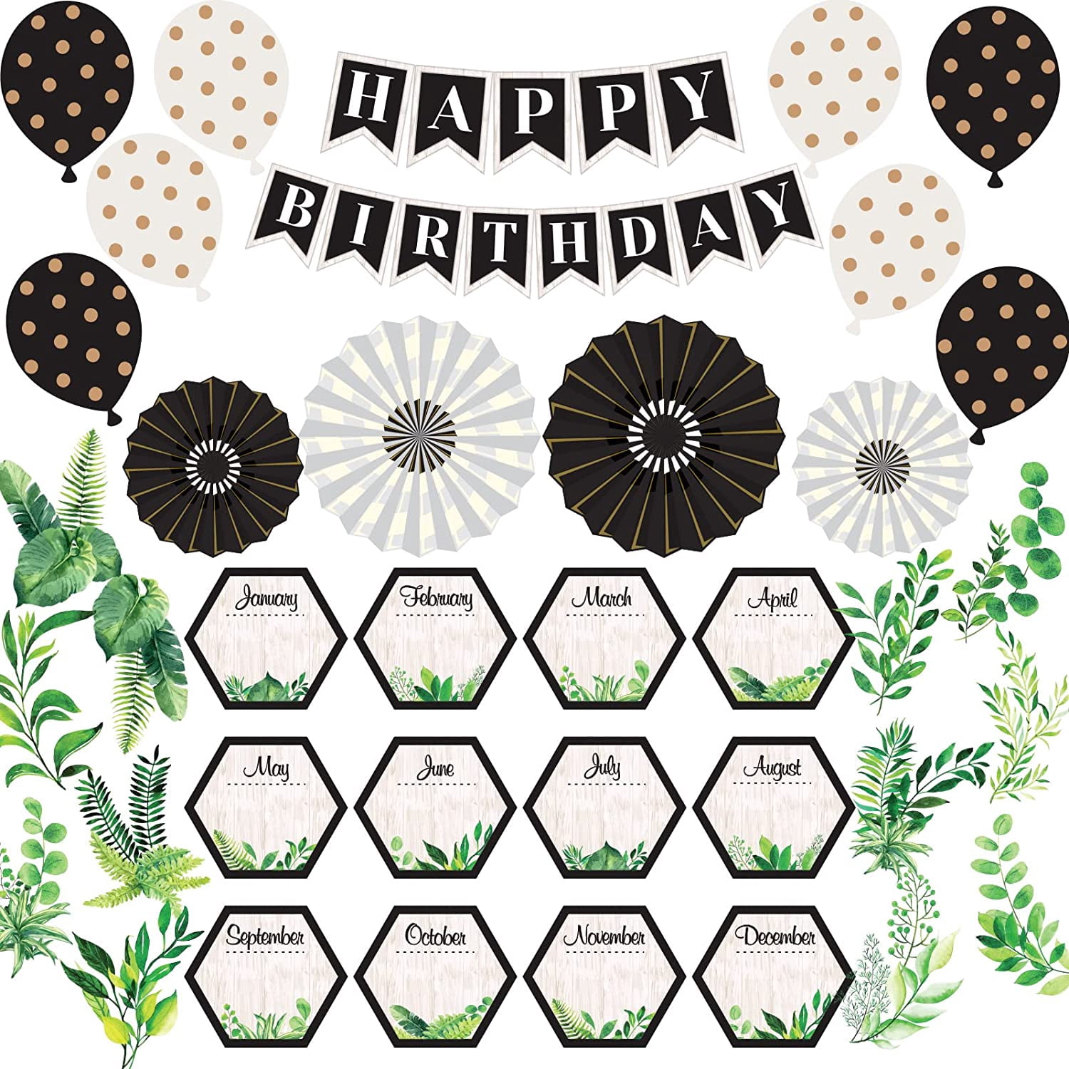 Simply Boho Happy Birthday Bulletin Board Set Birthday Bulletin Board ...