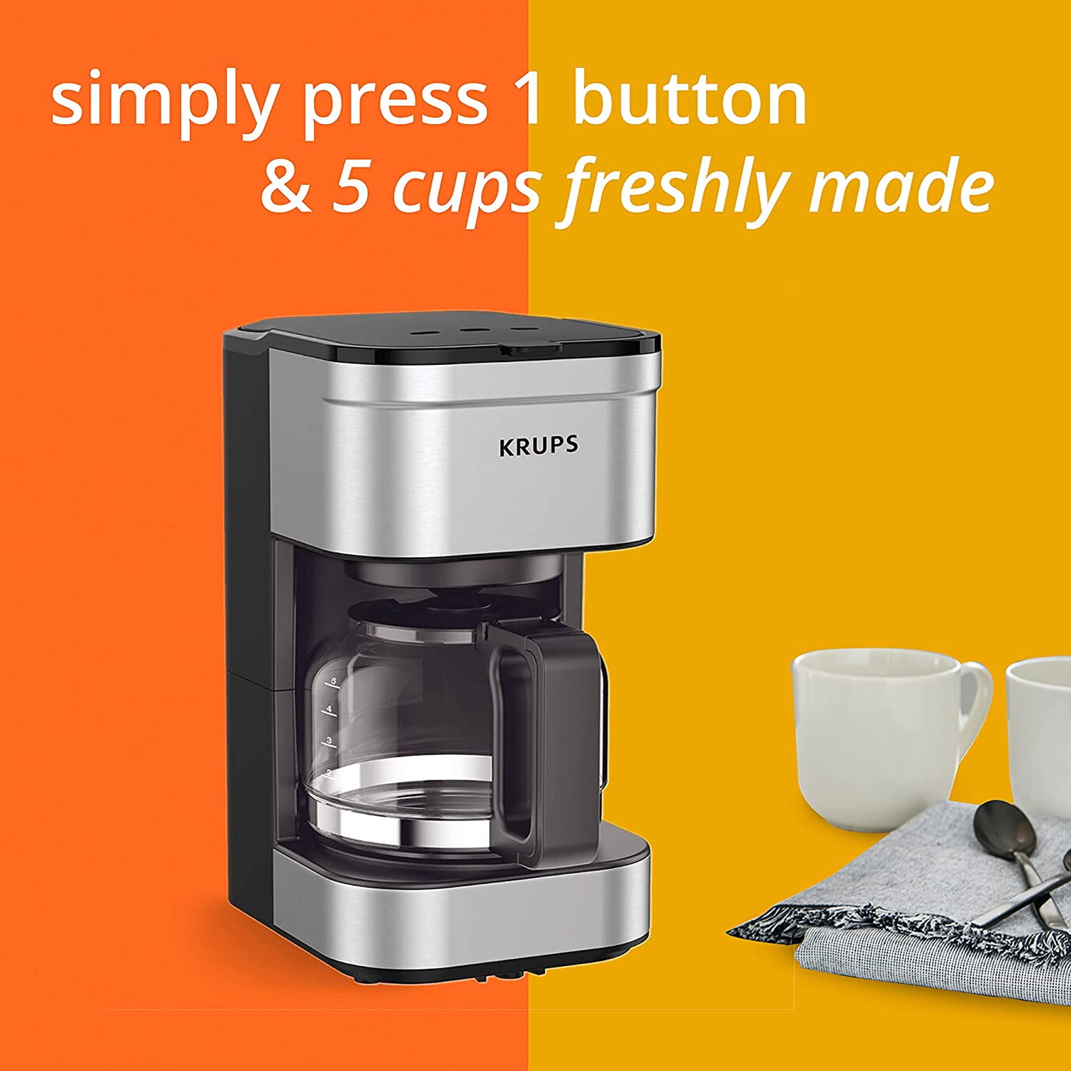 Simply Brew Stainless Steel Drip Coffee Maker - 5 Cup Keep Warm Easy-to ...
