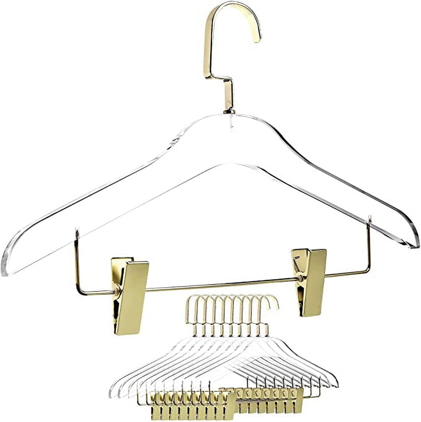 Simply Brilliant Skirt Clips Acrylic Hangers with Golden Hooks - 10 ...