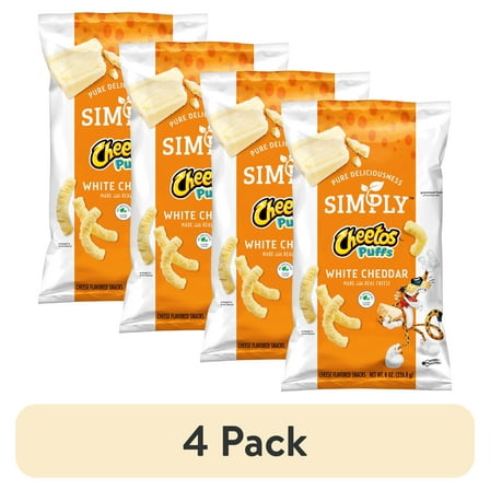 Cheetos Simply Puffs White Cheddar Snacks 2.5 oz Baked with Real Cheese ...