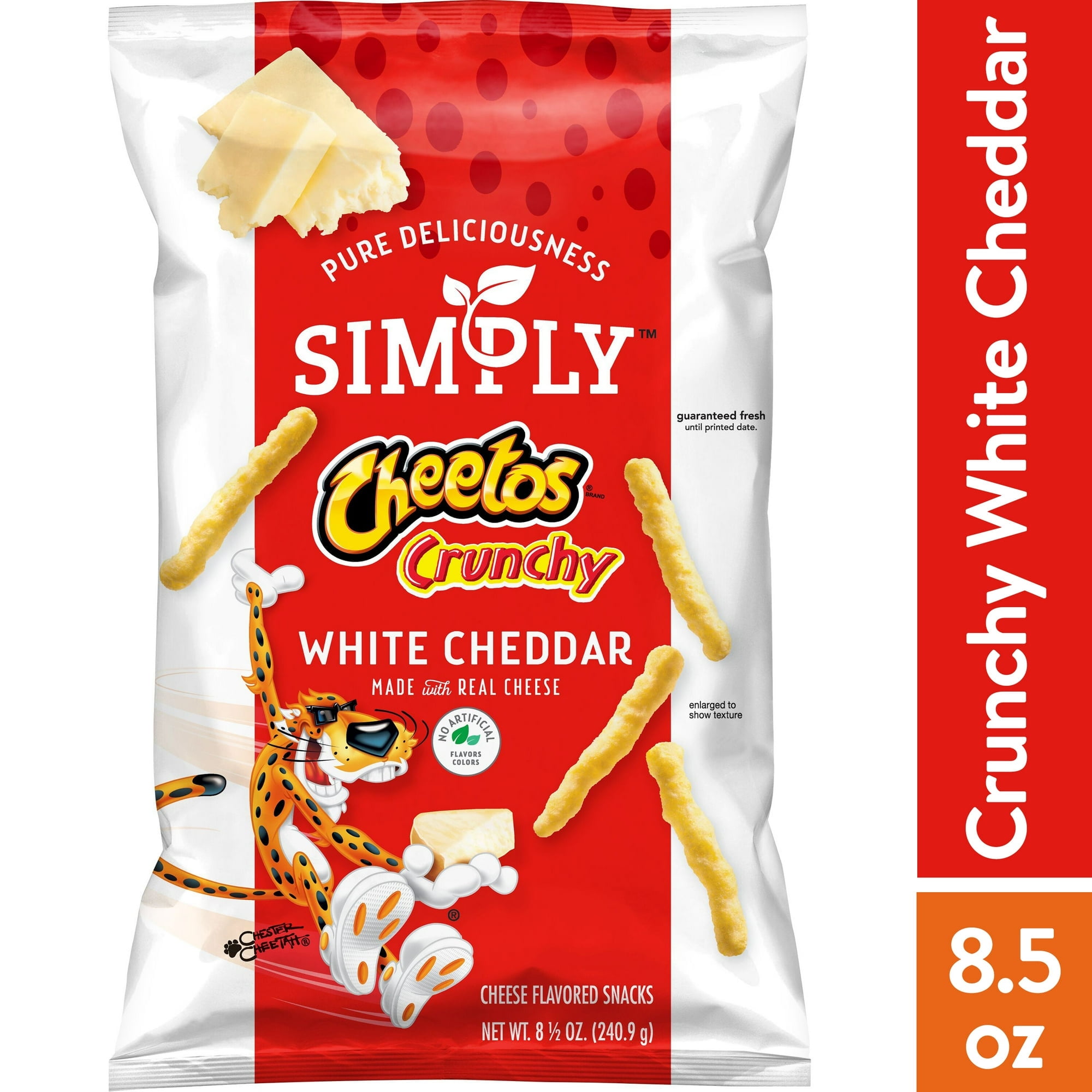 Simply Cheetos White Cheddar Crunchy Cheese Flavored Snacks, 8.5 oz Bag ...