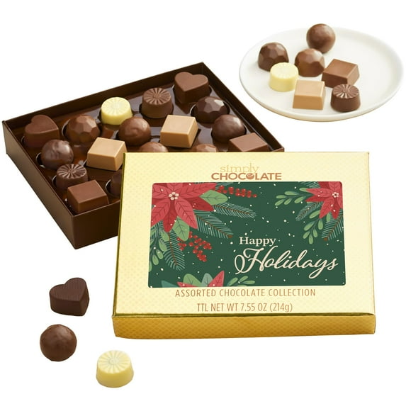 Simply Chocolate® Happy Holidays 18pc Choc Box - Walmart.com
