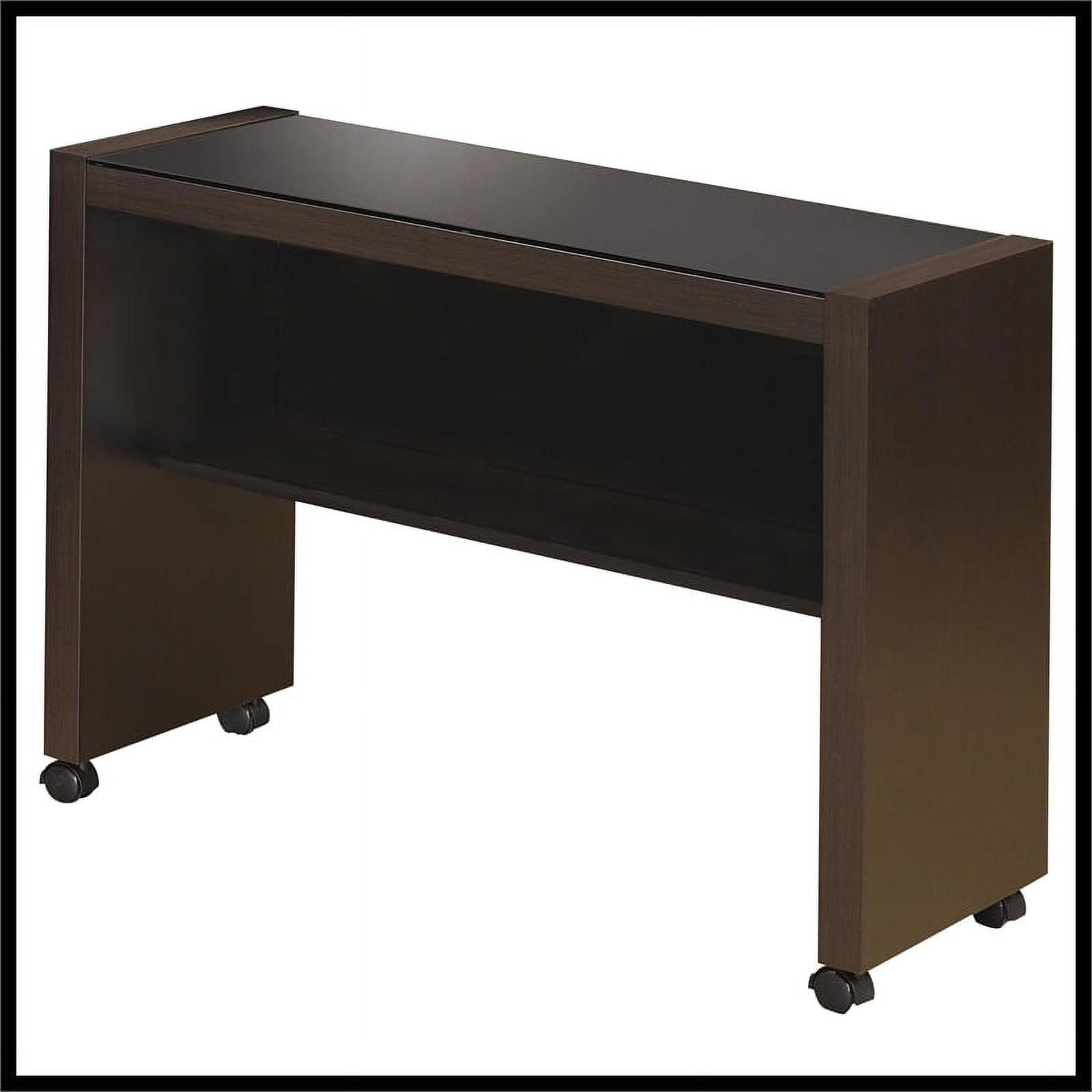 Simply Classy Wood Computer Cart on Caster Wheels With Glass Top ...