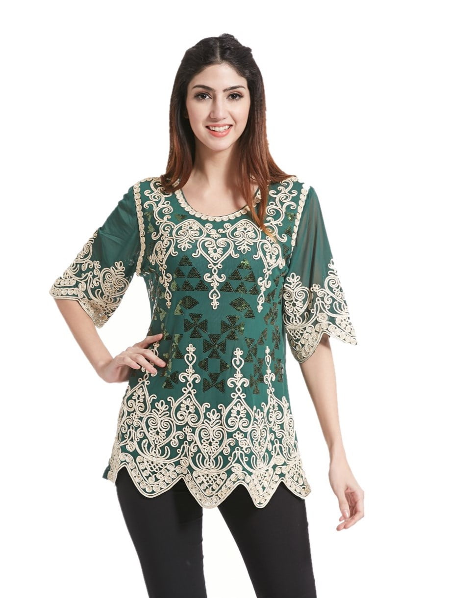 Simply Couture Women's Light Cooling Opaque Mesh Embordered Heart Swirl ...