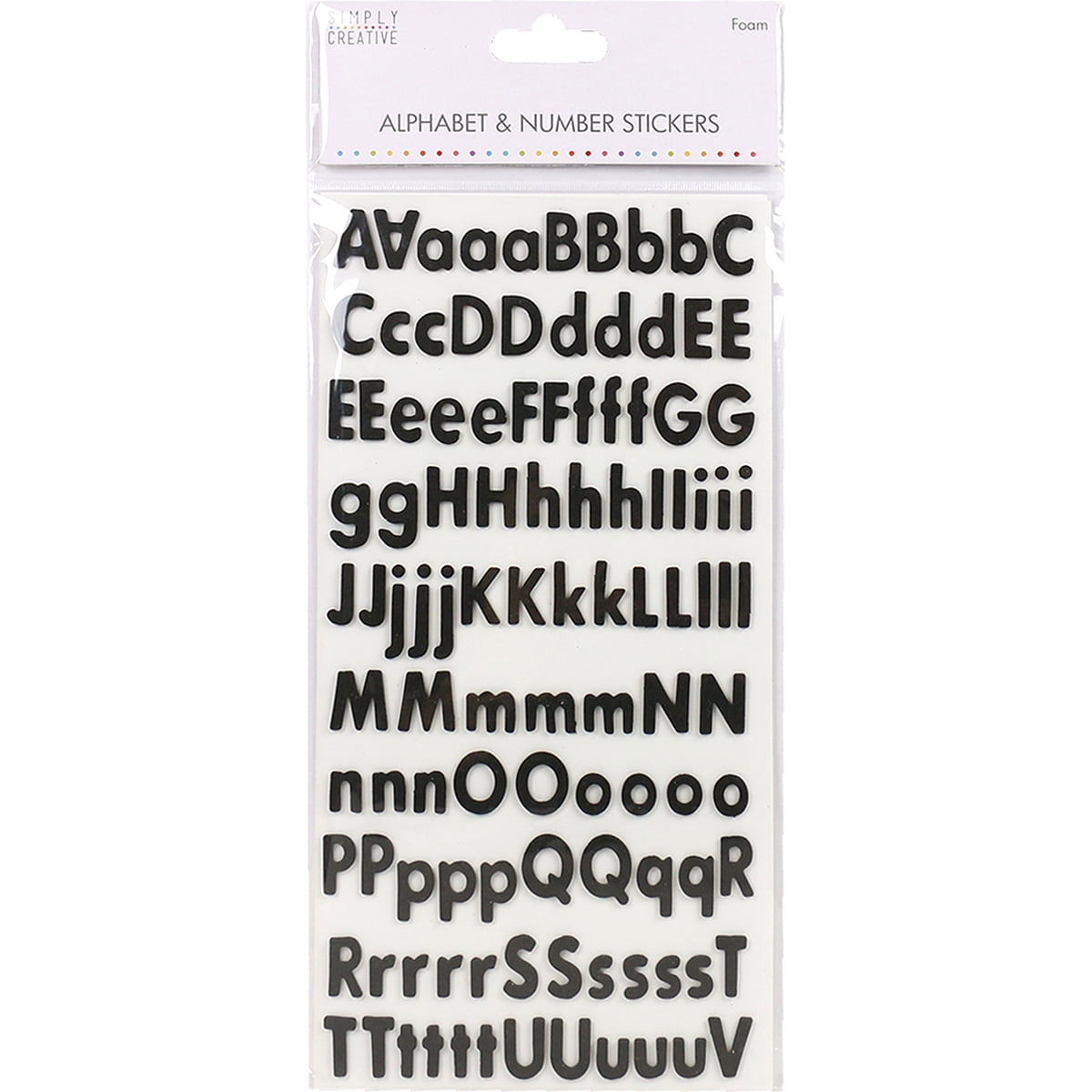 Simply Creative Alphabet & Number Stickers-Classic Foam Black - Walmart.com