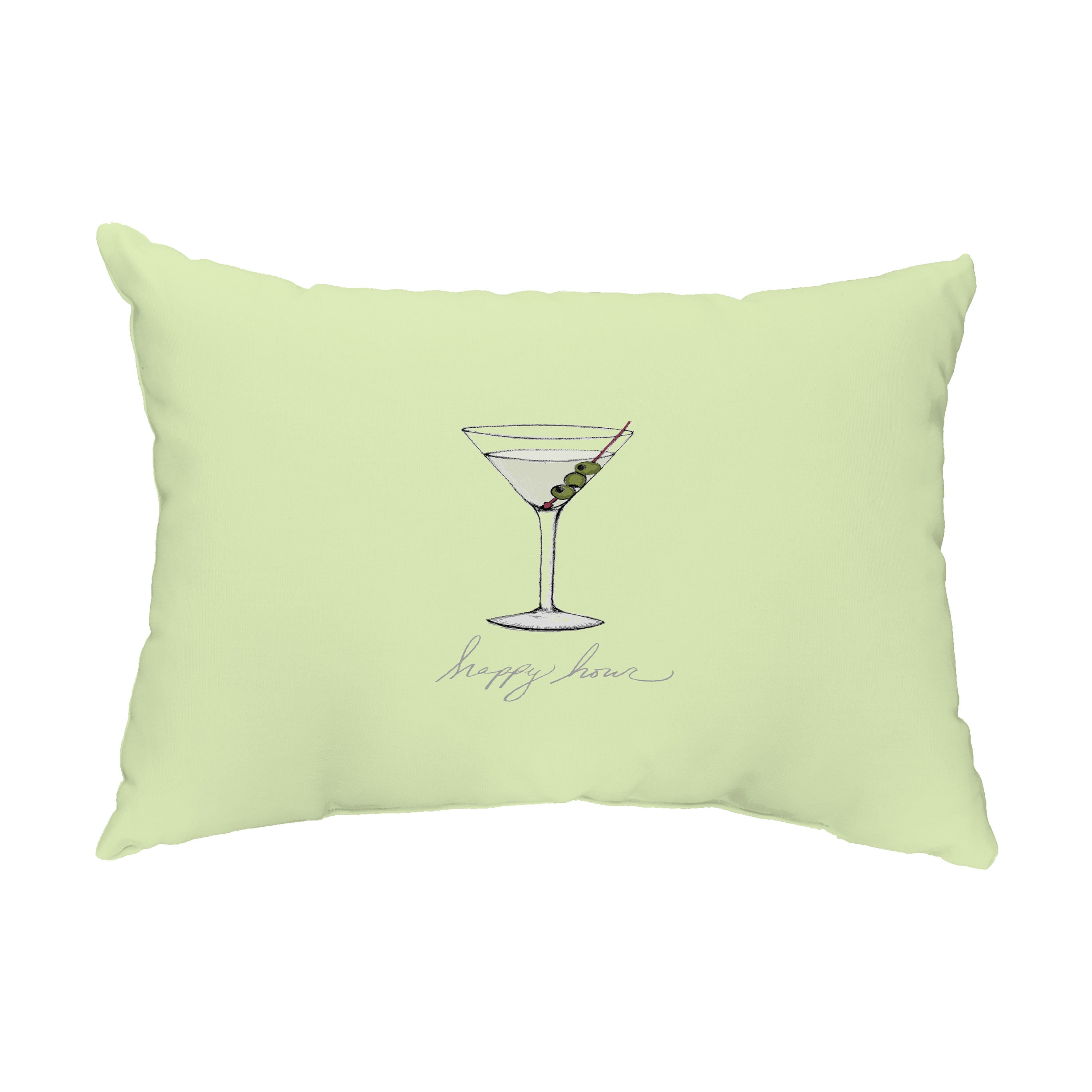 Simply Daisy, 14" x 20" Martini Glass Happy Hour Light Green Abstract ...