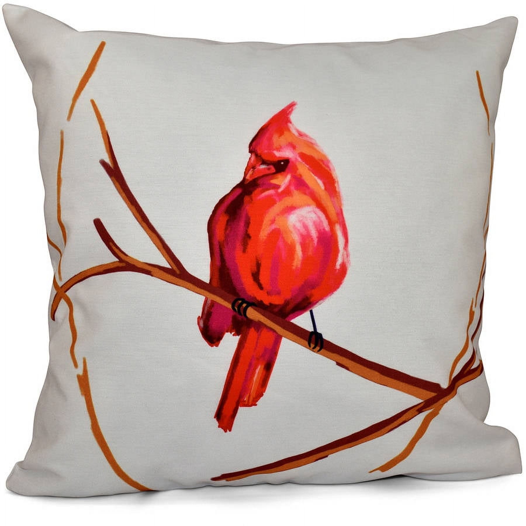 Simply Daisy 16" x 16" Cardinal Polyester Indoor/Outdoor Pillow, Red (1 ...