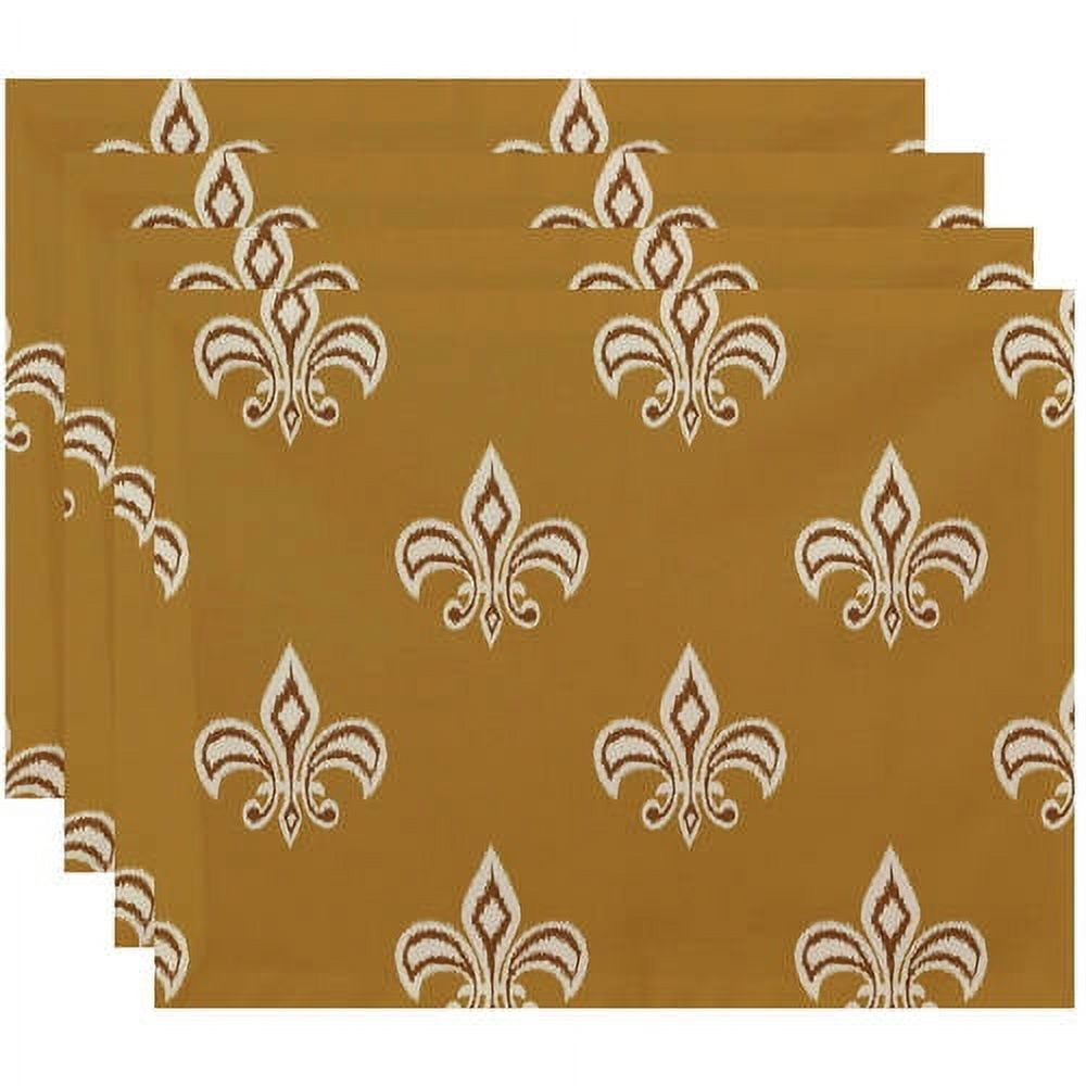 Simply Daisy 18" x 14" Fleur de Lis Ikat Print Placemats, Set of 4 ...