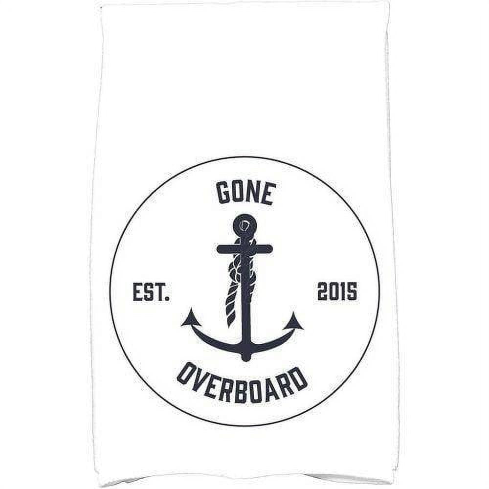 Simply Daisy 18" x 30" Gone Overboard Word Print Kitchen Towel ...