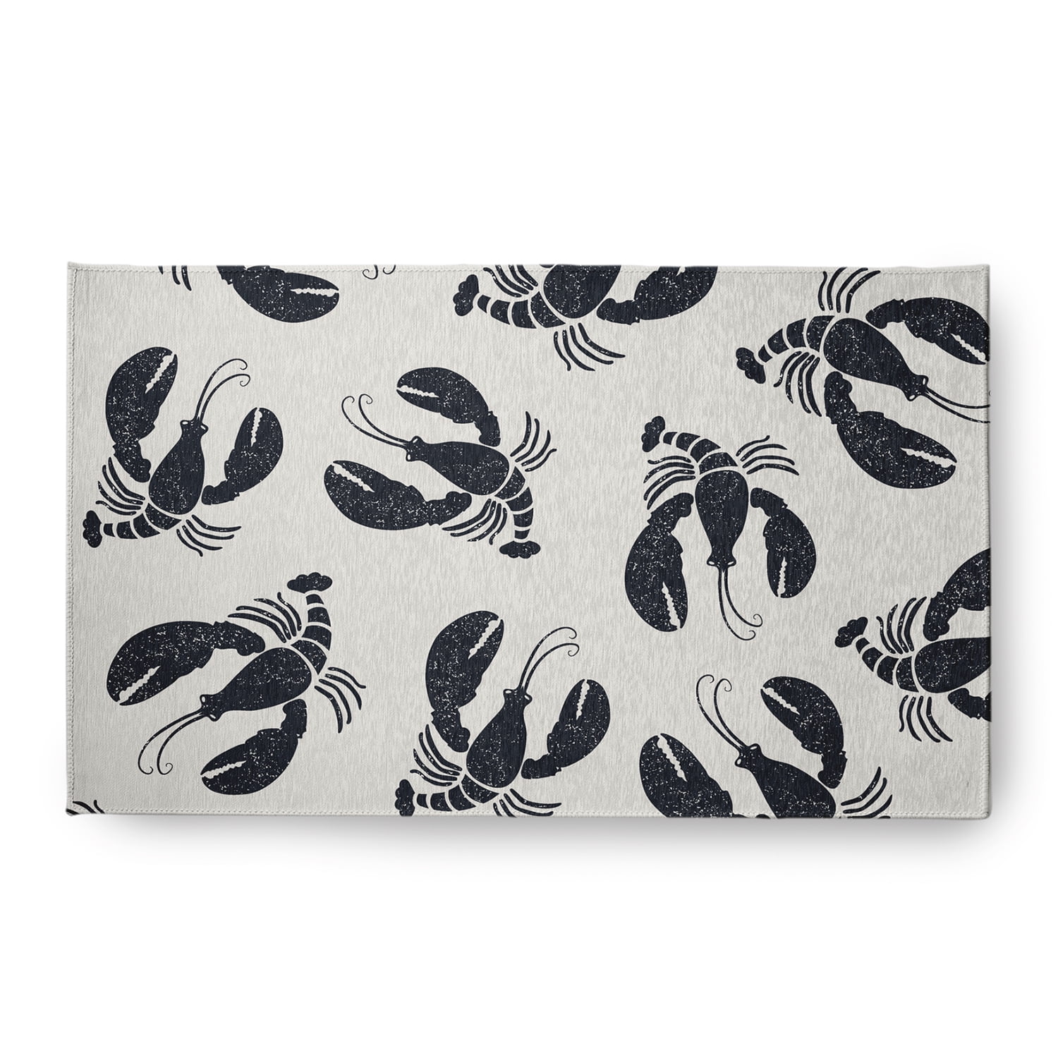 Simply Daisy 18 x 30 Lobster Fest Nautical Chenille Rug, Shark Blue ...