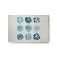 Simply Daisy 5' Round Blue Popping Poppies Spring Chenille Indoor ...