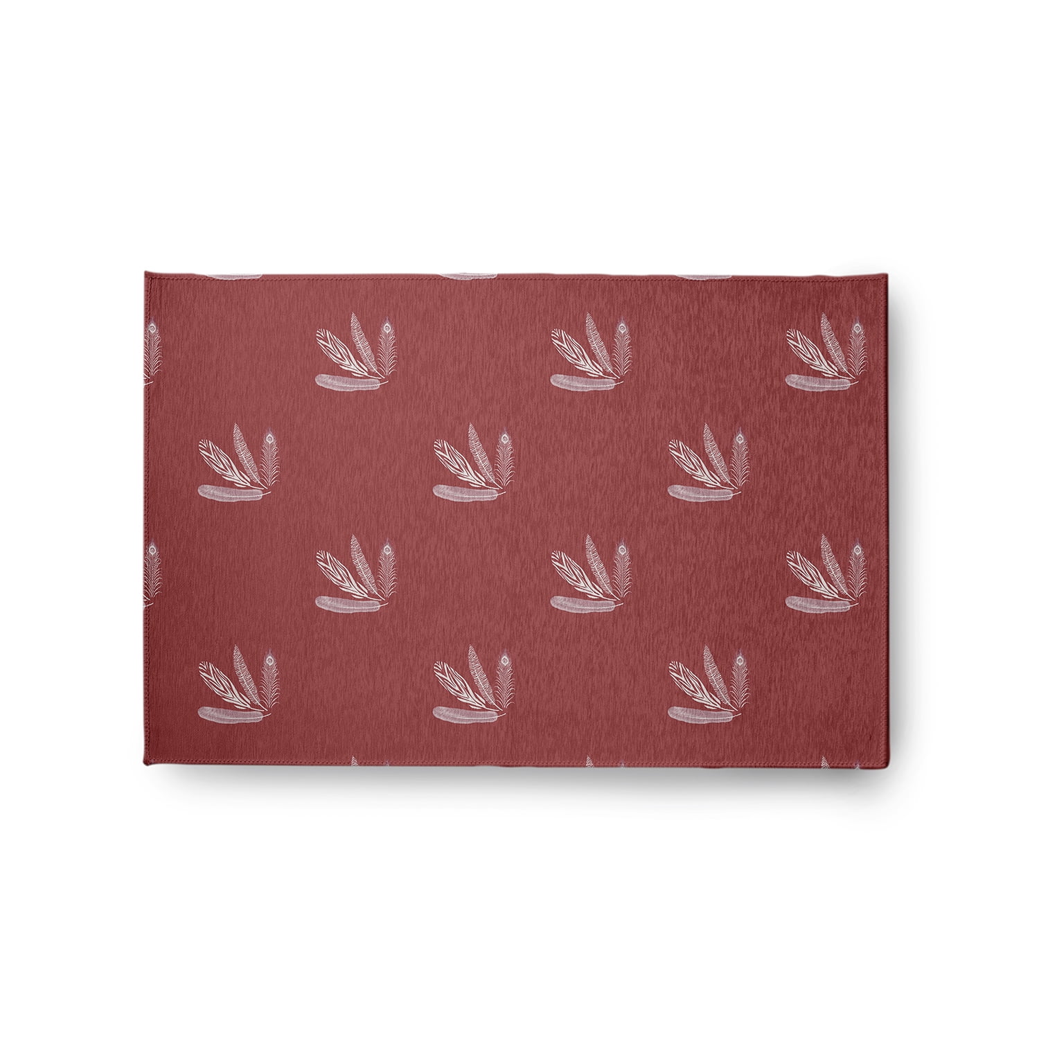 Simply Daisy 2' x 3' Ligonberry Red Feather Pattern Spring Chenille ...