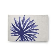 Simply Daisy 5' Round Blue Popping Poppies Spring Chenille Indoor ...