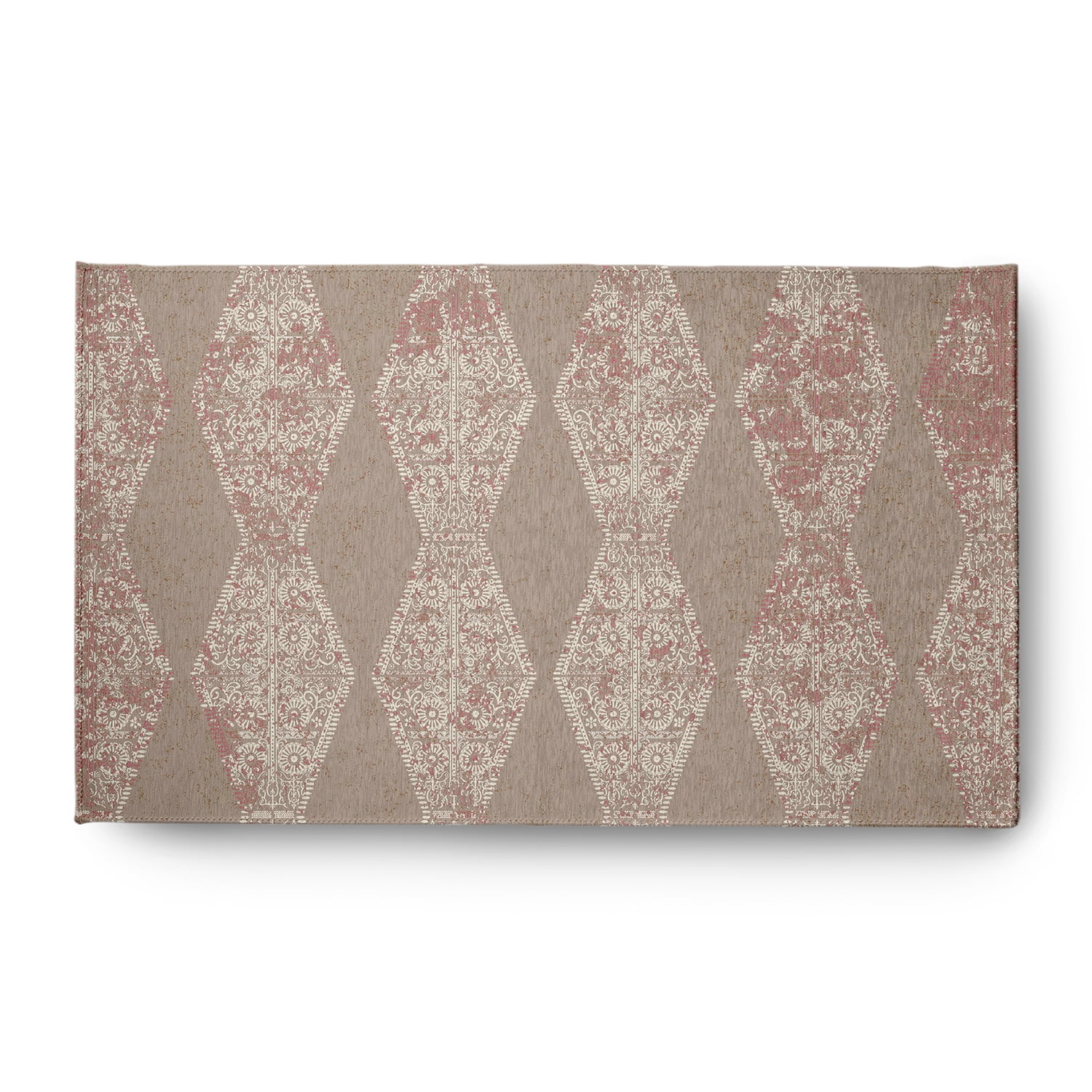 Simply Daisy 3' x 5' Tan Pyramid Stripe Chenille Indoor/Outdoor Rug ...