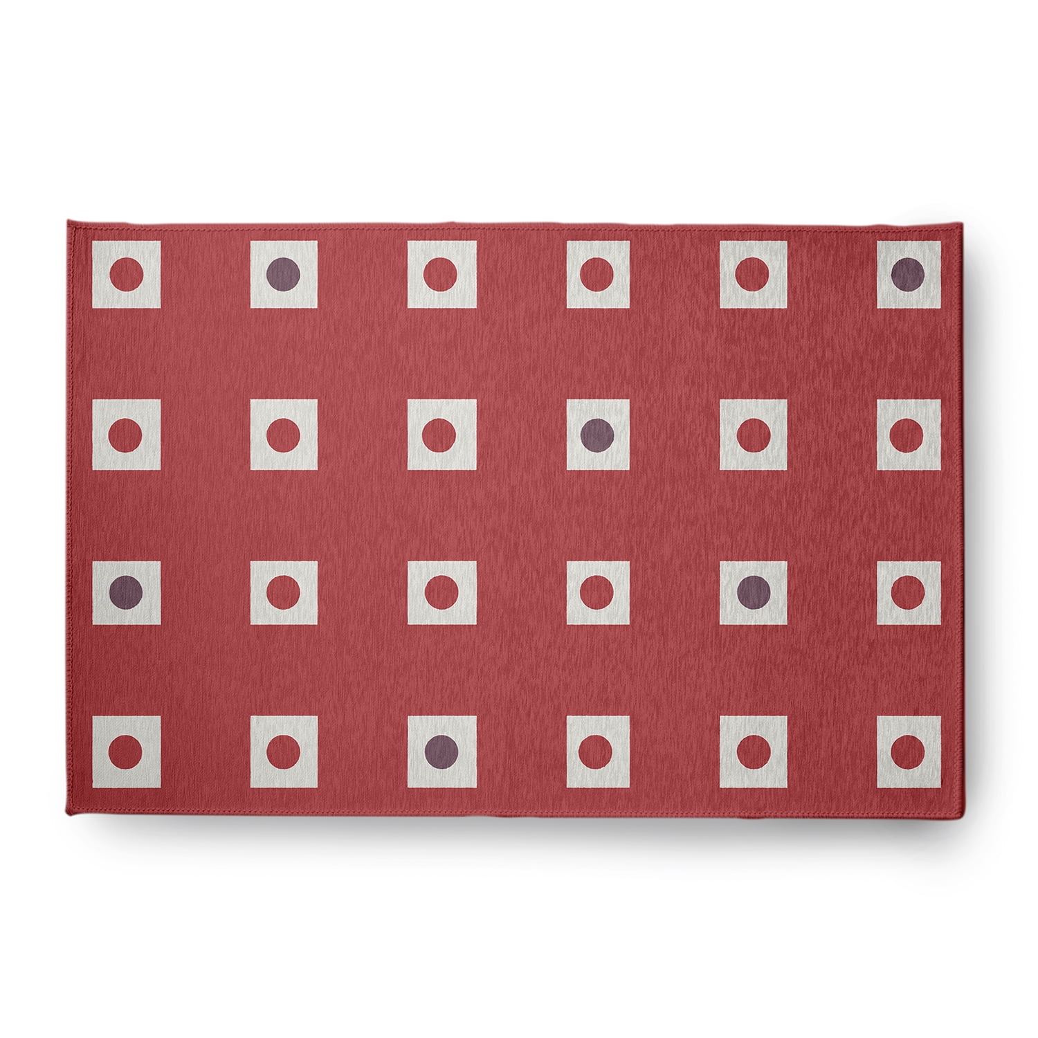 Simply Daisy 4' x 6' Li'l Boxes Chenille Rug, Ligonberry Red - Walmart.com