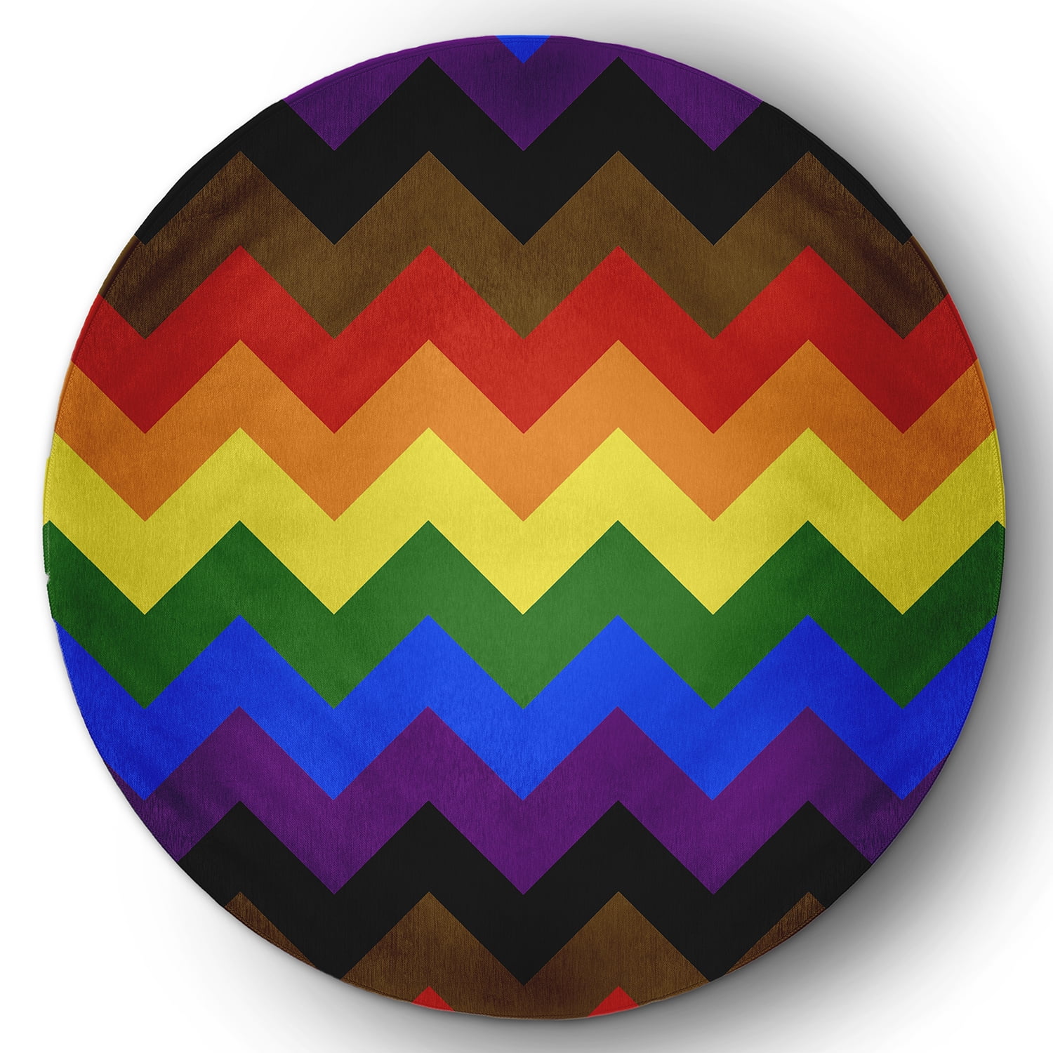 Simply Daisy 5' Round Inclusive Pride Chevron Inclusive Pride Chevron ...