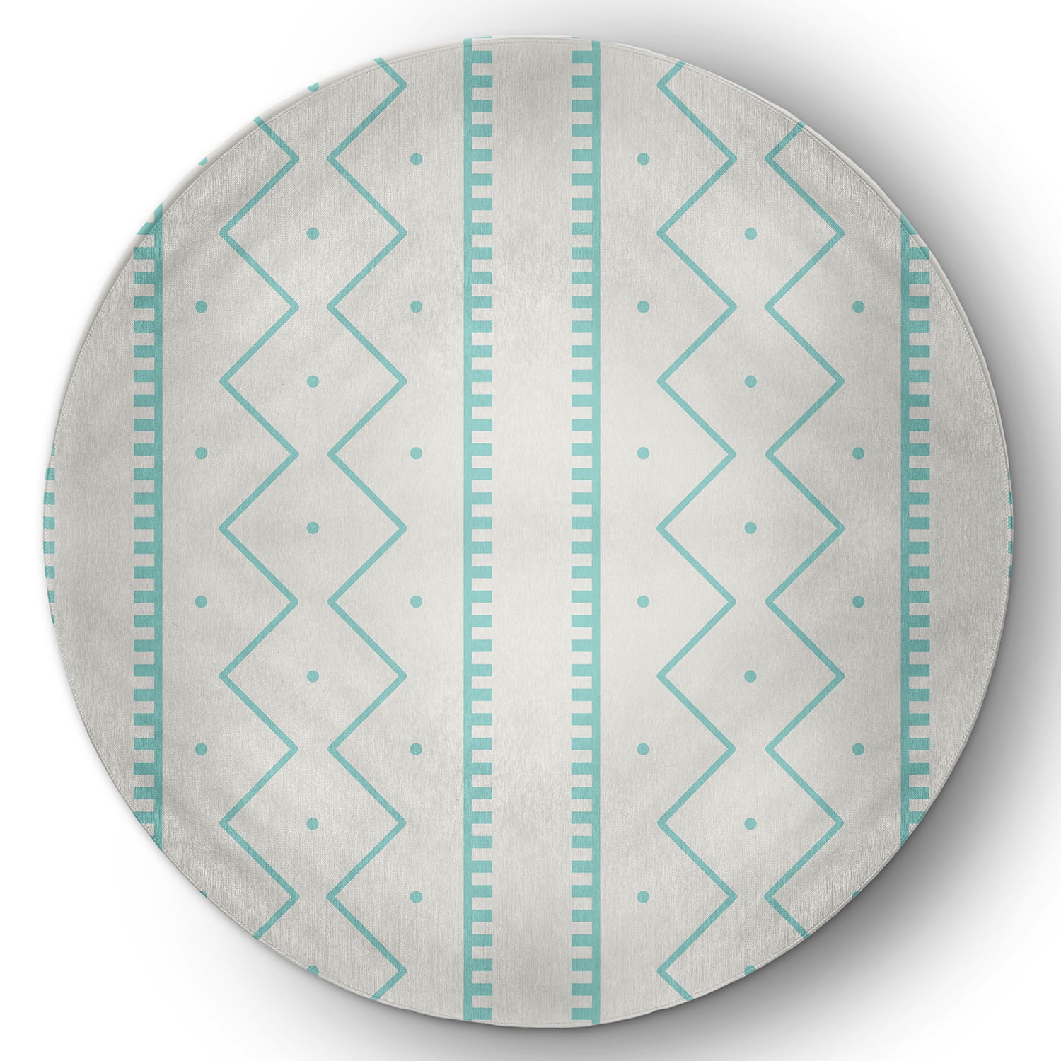 Simply Daisy 5' Round Light Blue Mudcloth Spring Chenille Indoor ...