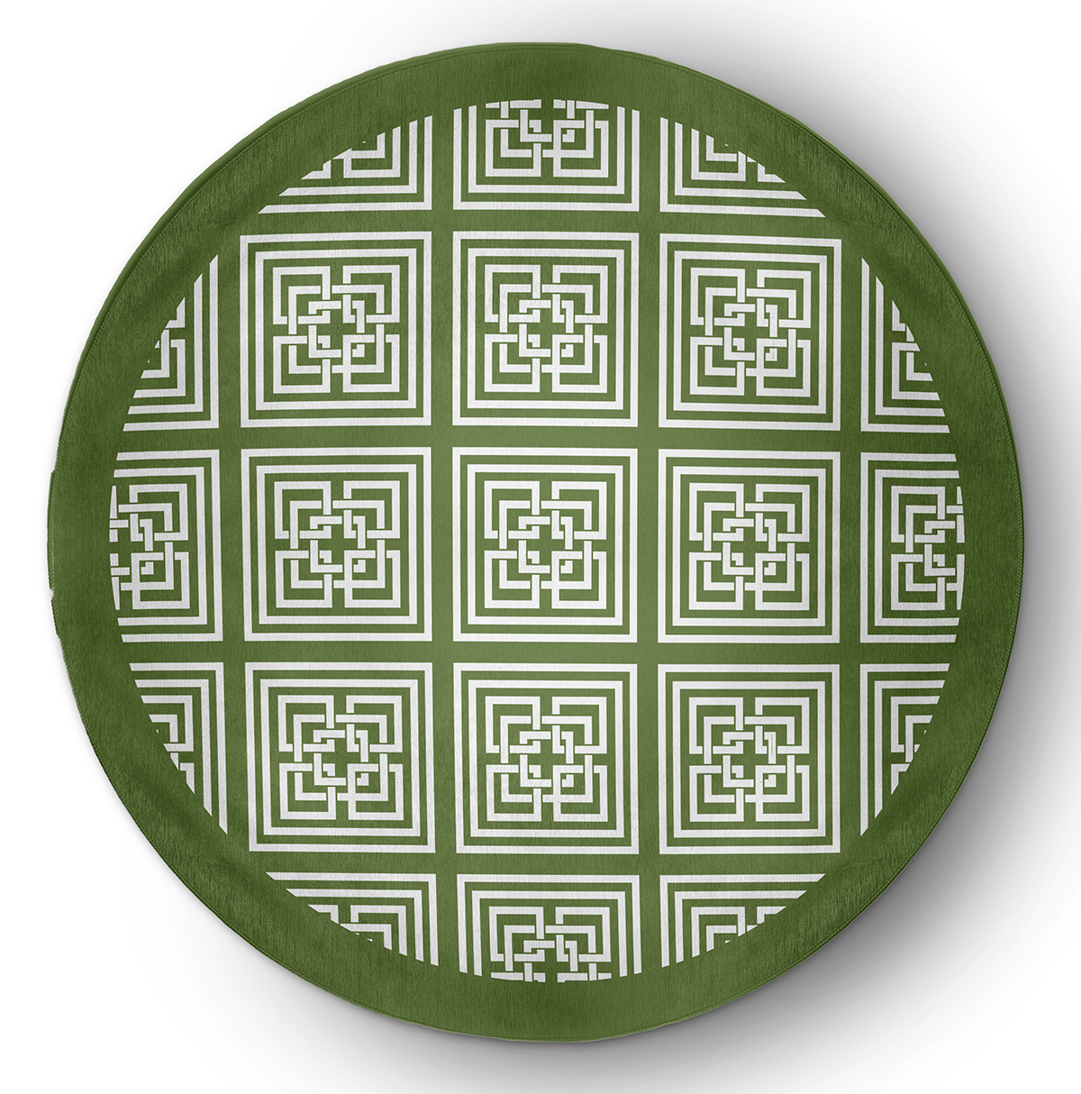 Simply Daisy 5' round Scallion Greek New Key Indoor/outdoor Rug ...