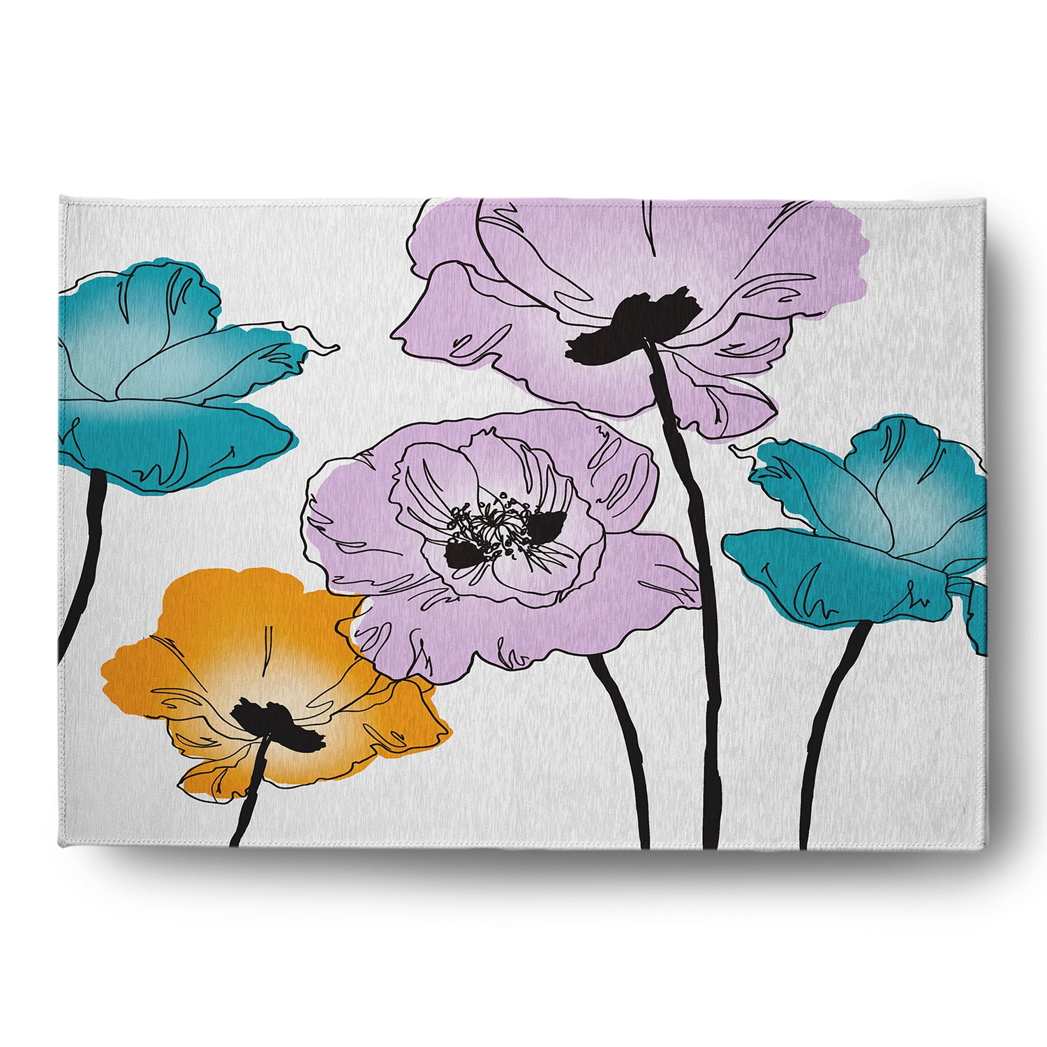 Simply Daisy 5' x 7' Lilac Popping Poppies Spring Chenille Indoor ...