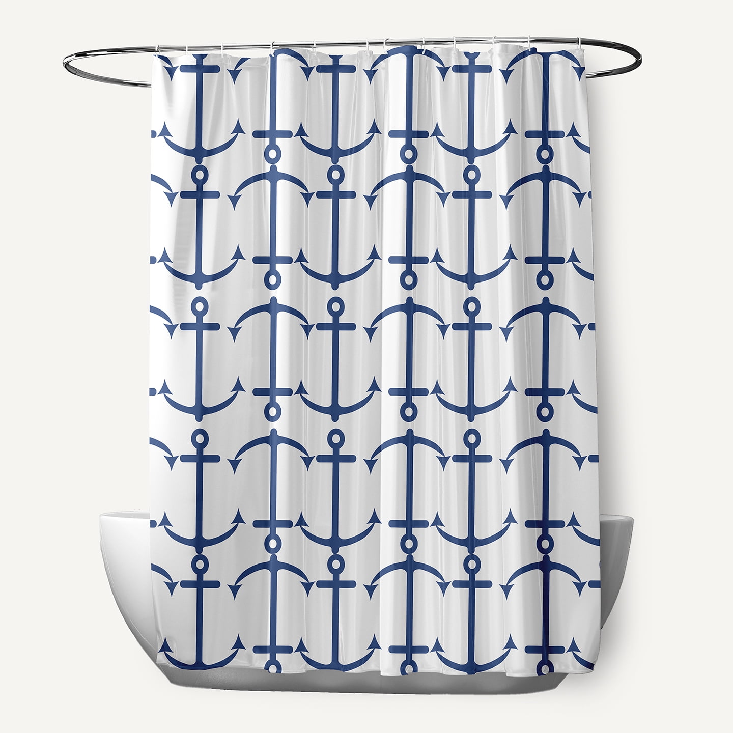 Simply Daisy 70" W x 73" L Anchor Pattern Polyester Shower Curtain ...