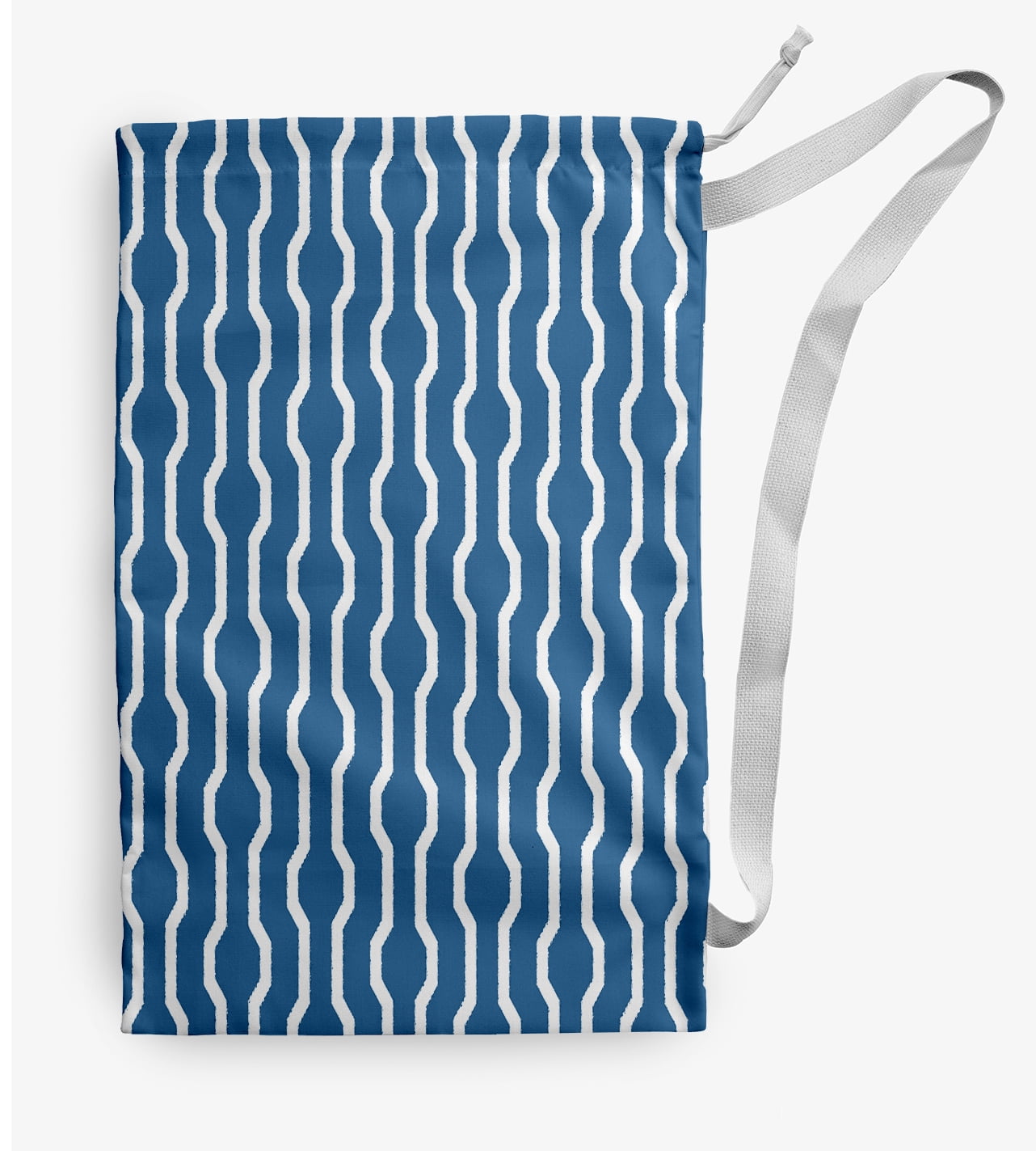 Simply Daisy Canvas Nuts & Bolts Geometric 18 x 29 in Teal Laundry Bag ...