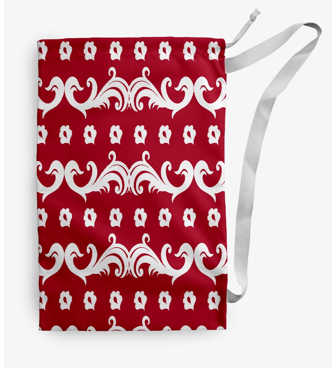 Simply Daisy Floral Flourish Pattern 28 x 36 in Red Laundry Bag ...