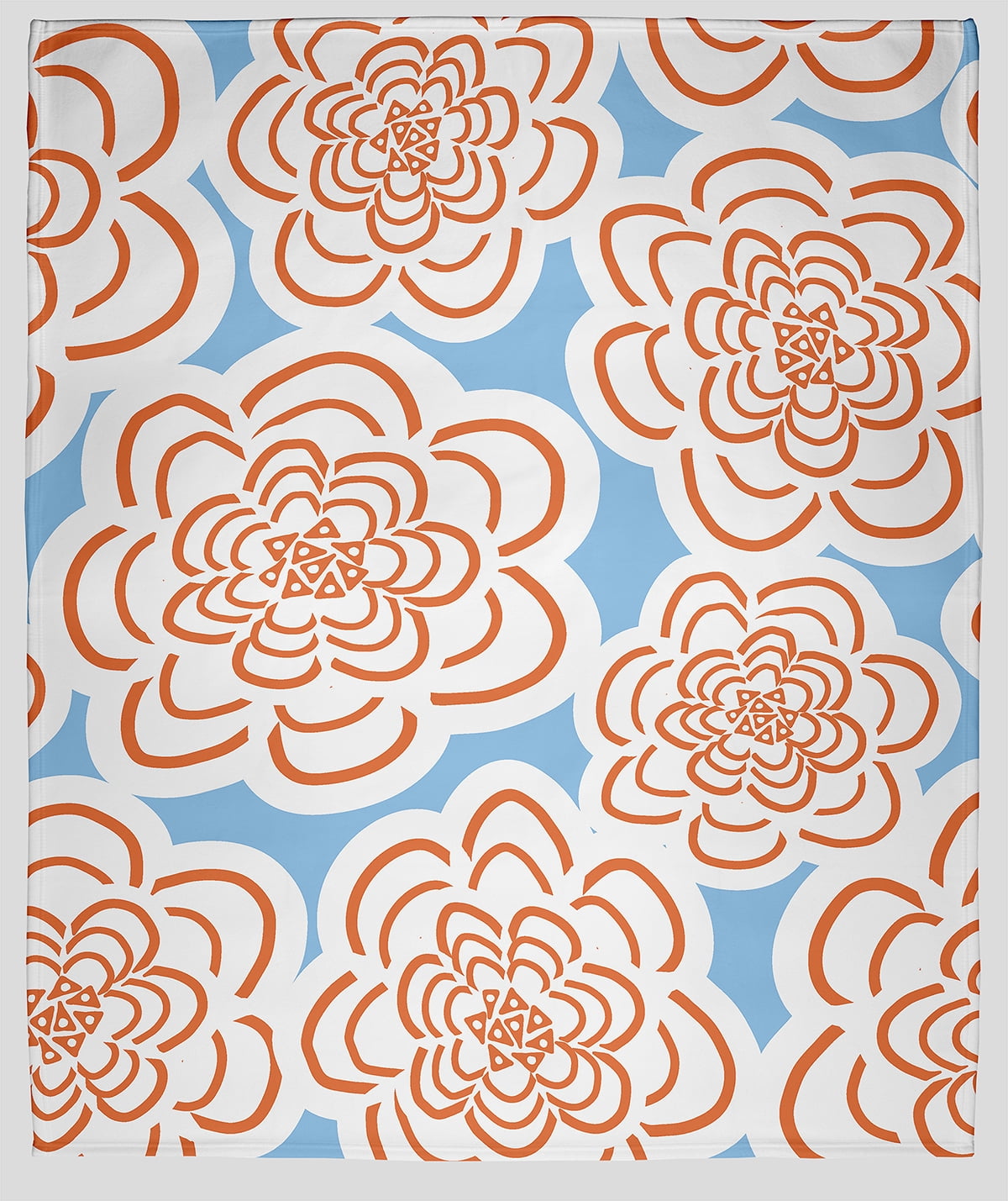Simply Daisy Flower Power Fleece Throw Blanket, Orange, Small Throw ...