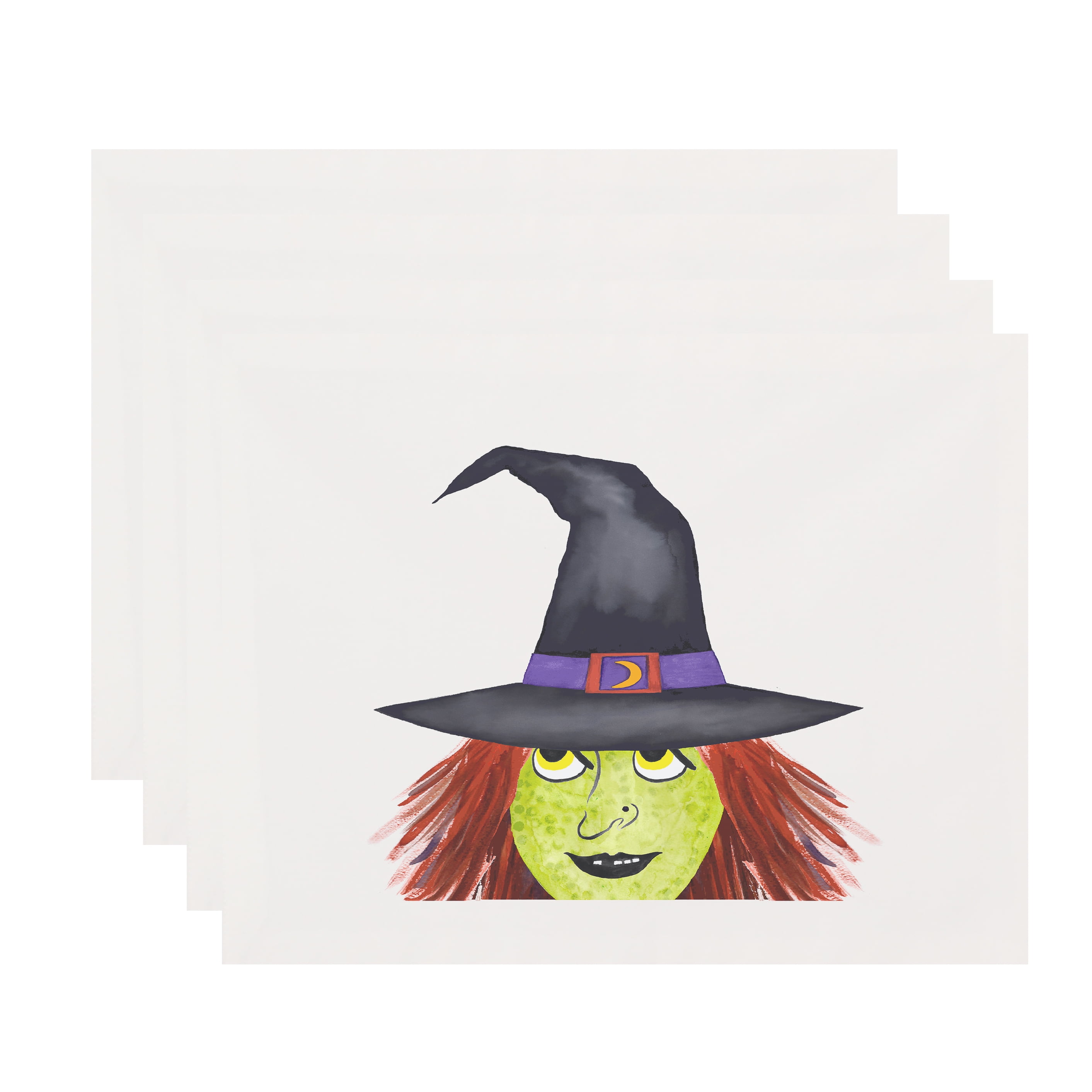 Simply Daisy Peek A Boo Witch 18x14 Inch Cream Halloween Print Placemat ...