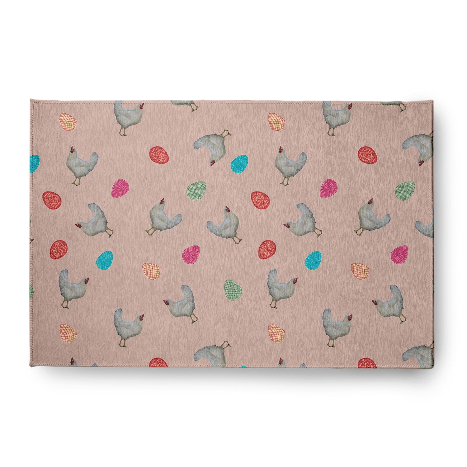 Simply Daisy Sunwashed Red Chickens and Eggs Easter Area Rug, 4' x 6 ...