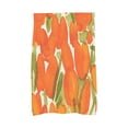 Simply Daisy's Sunset Tulip 16x25 inch Orange Floral Kitchen Towel ...