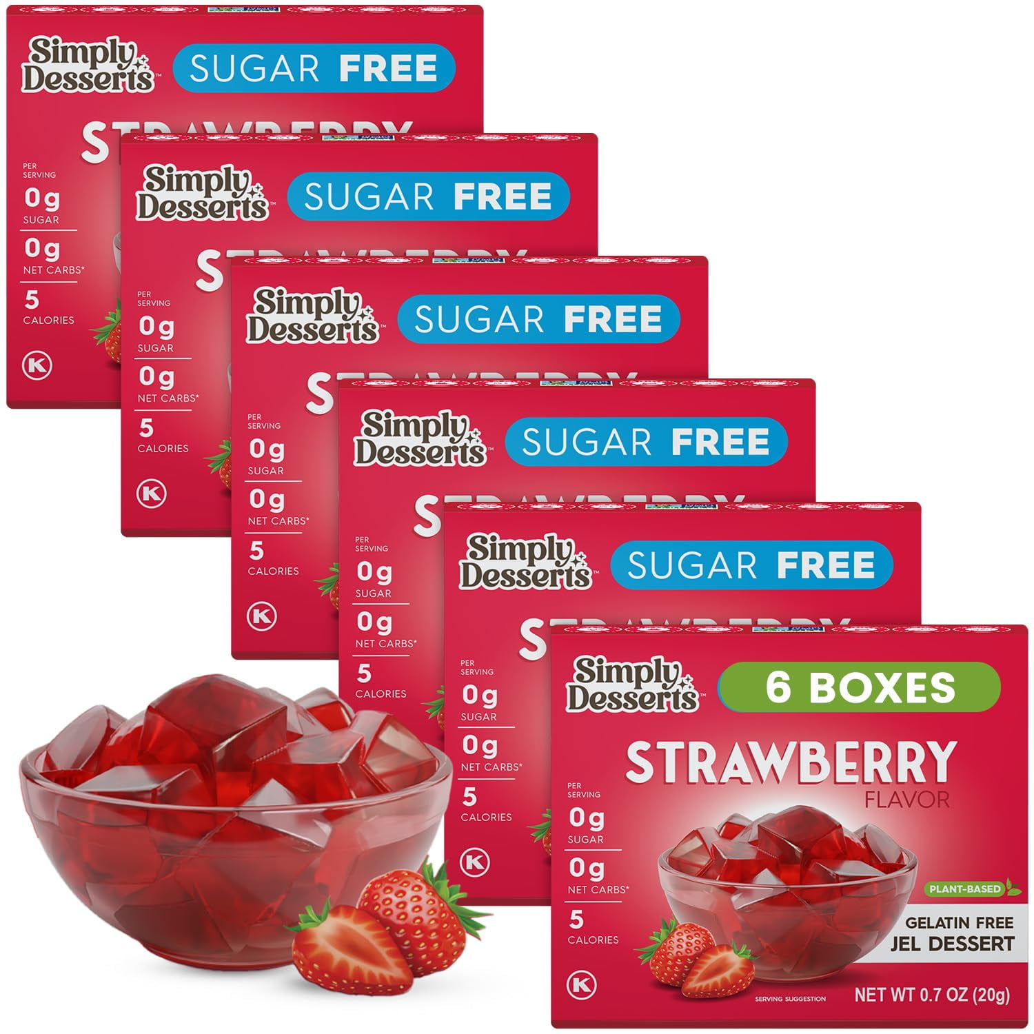 Simply Delish Natural Strawberry Jel Dessert - Sugar Free, Non GMO ...