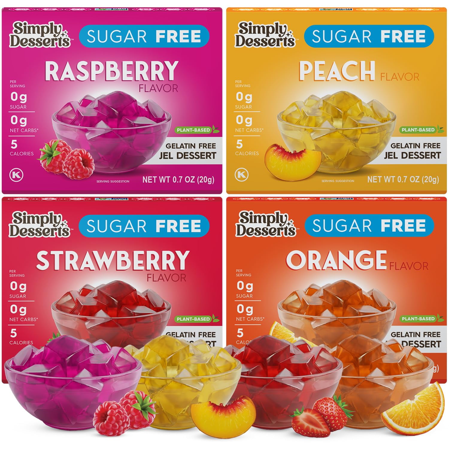 Simply Delish Fruit Jel Pack with Raspberry, Peach, Strawberry, Orange ...