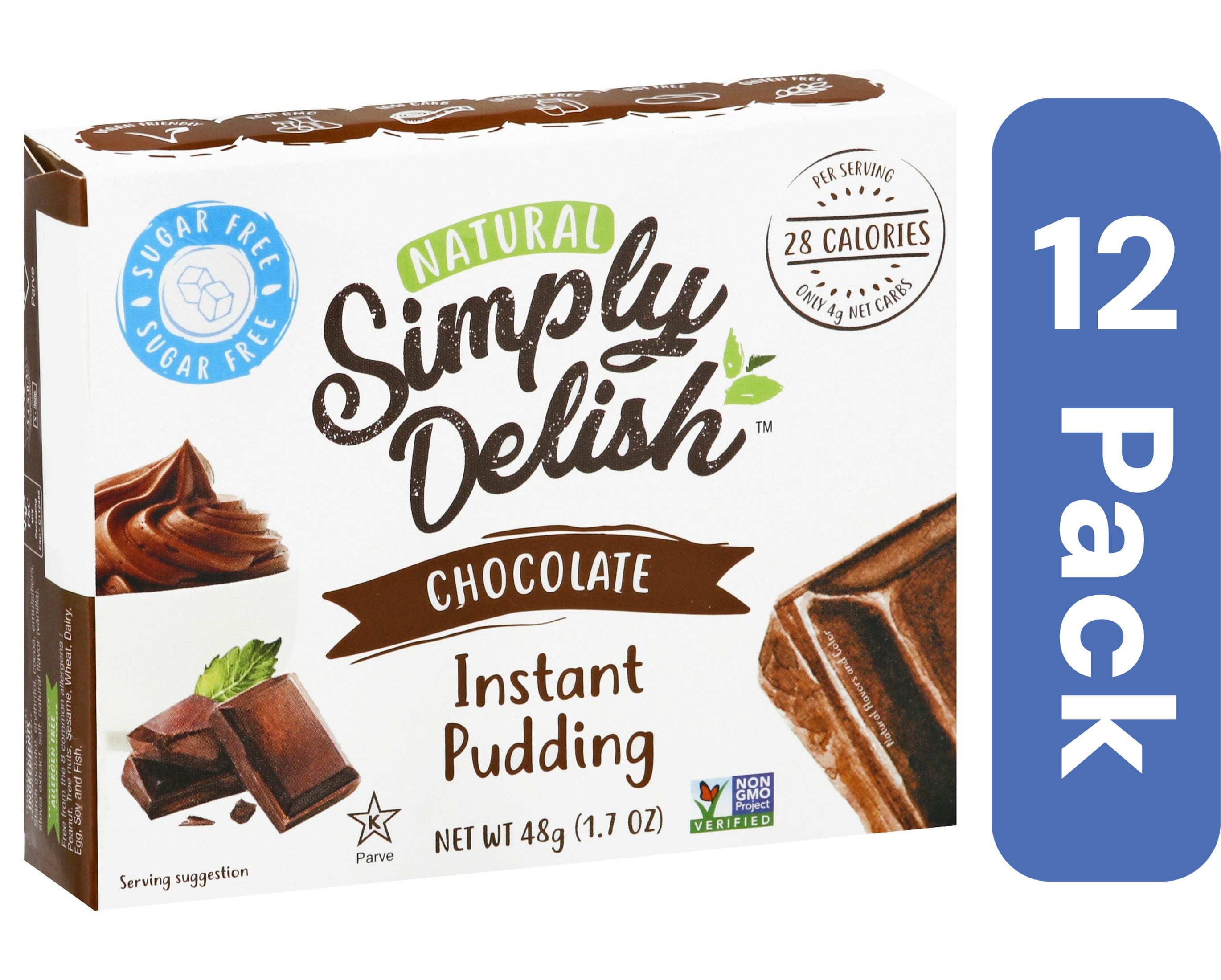 Simply Delish Pudding Pie Mix Chocolate No Sugar Added 1.7 oz (Pack Of ...