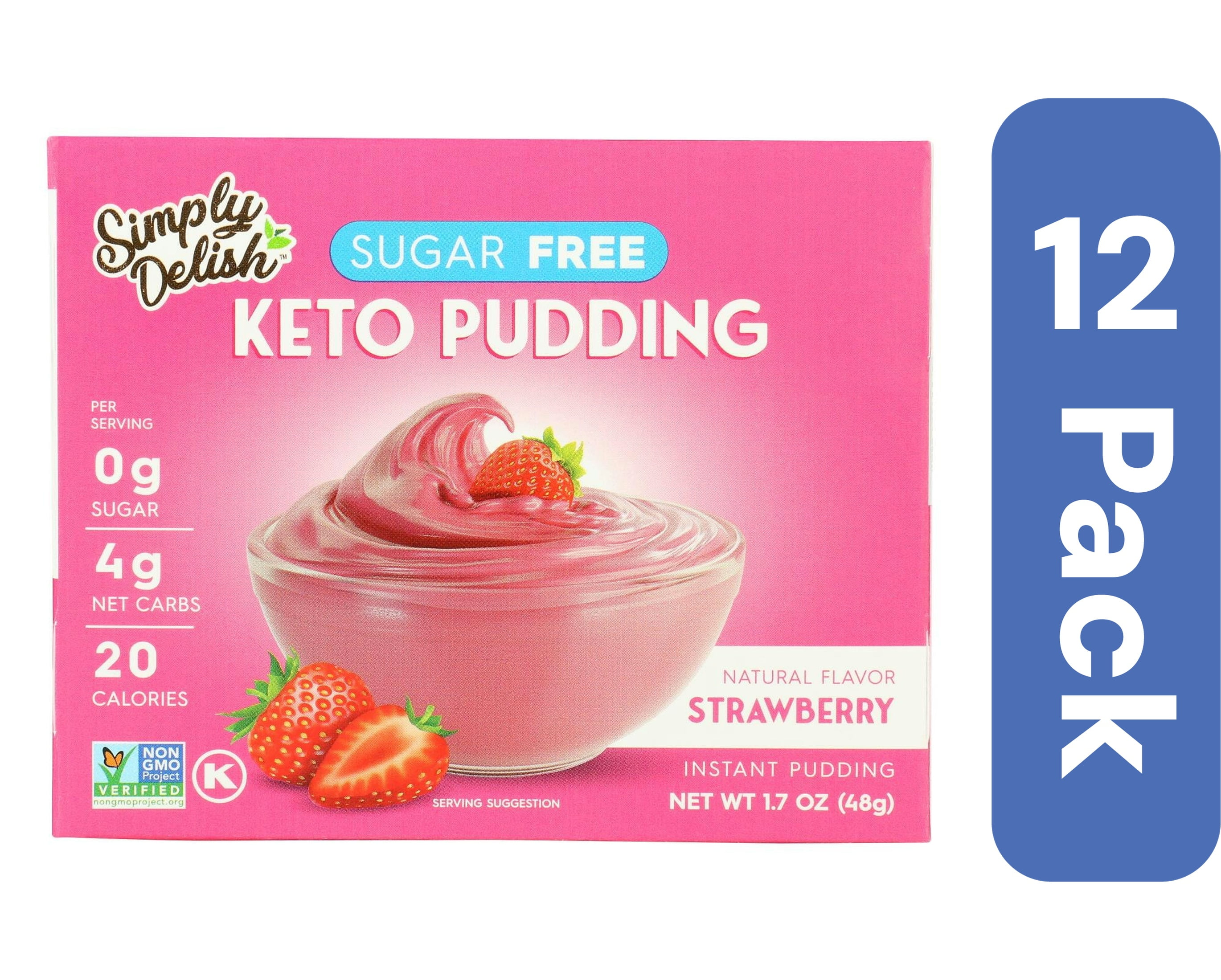Simply Delish Pudding Pie Mix Strawberry No Sugar Added 1.7 oz (Pack Of ...