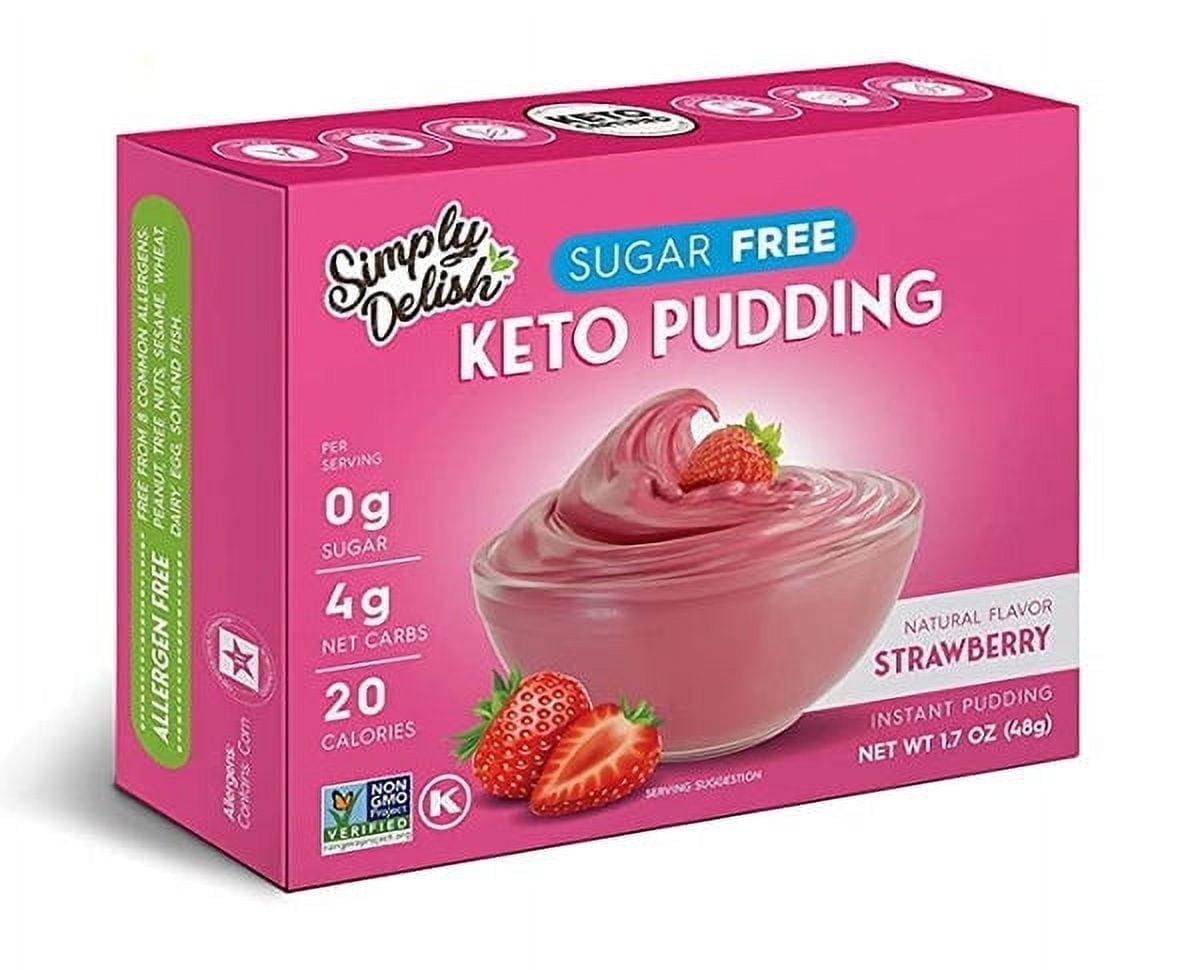 Simply Delish Sugar Free Instant Pudding Strawberry - 1.7 oz Pack of 4 ...