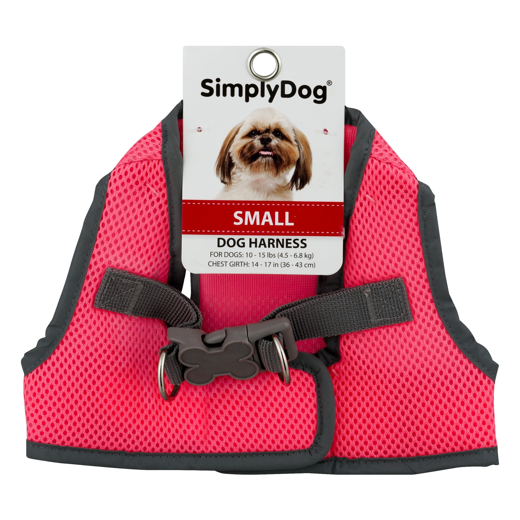 Simply Dog Small Neon Knockout Pink Reflective Dog Body Harness, Color ...