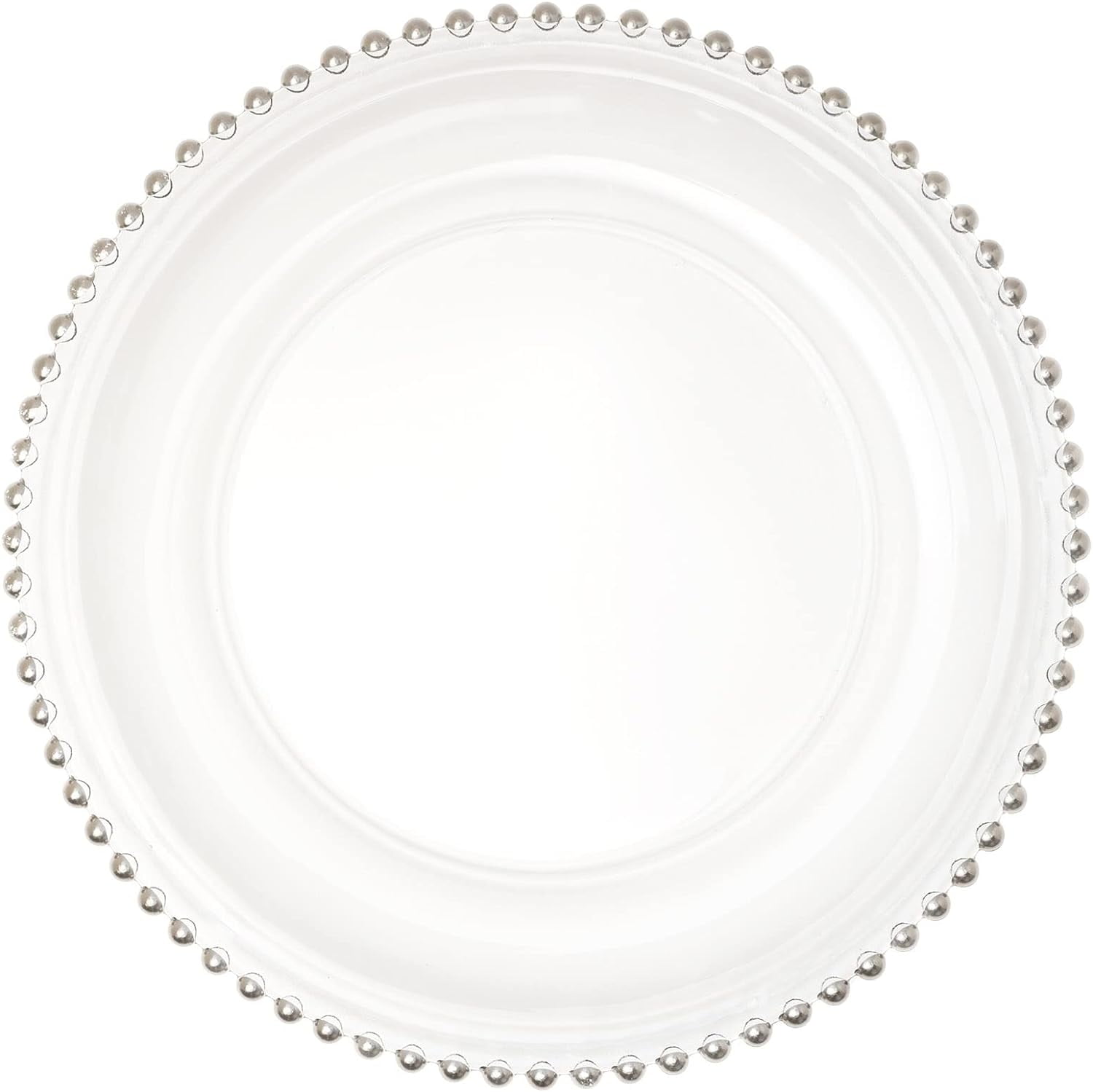 Simply Elegant Beaded Rim Clear Glass Charger Plate | Service Plate for ...
