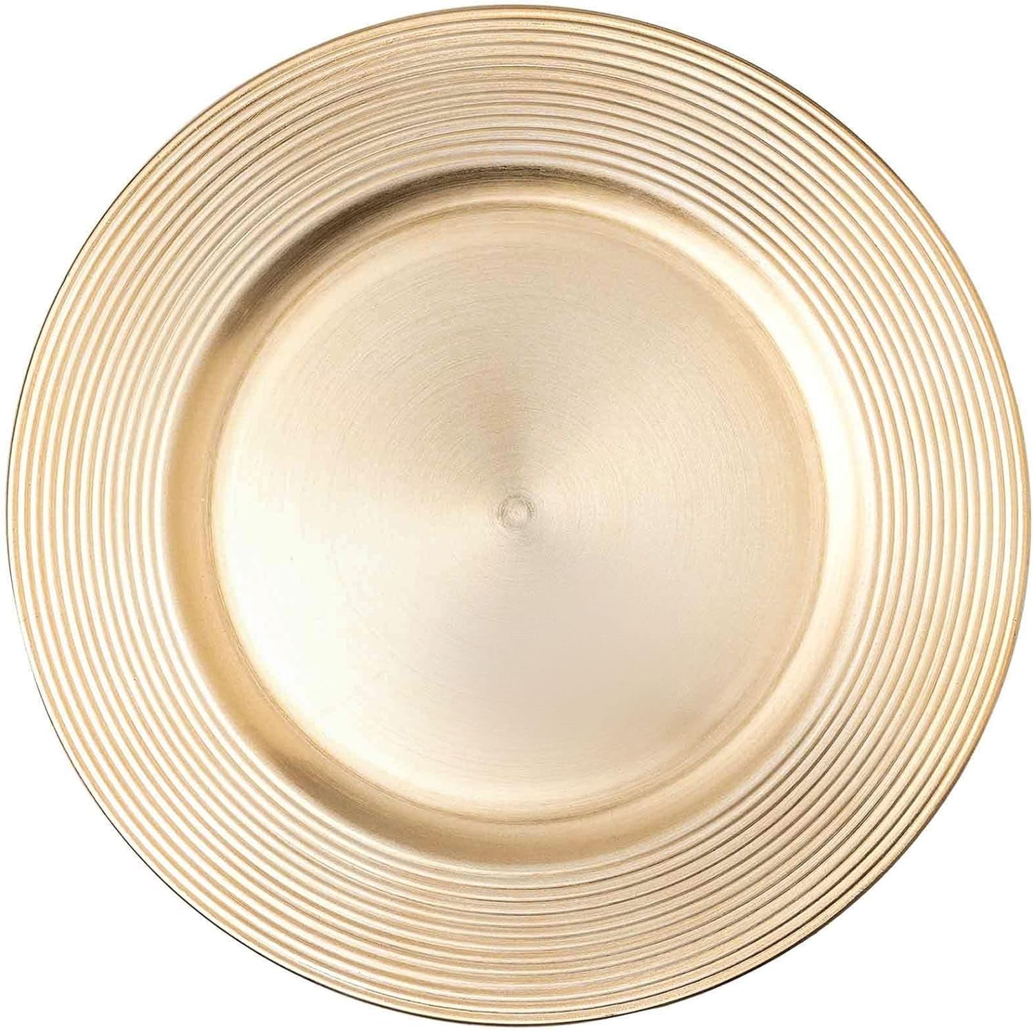 Simply Elegant Concentric Circles Edge Plastic Charger Plate | Service ...