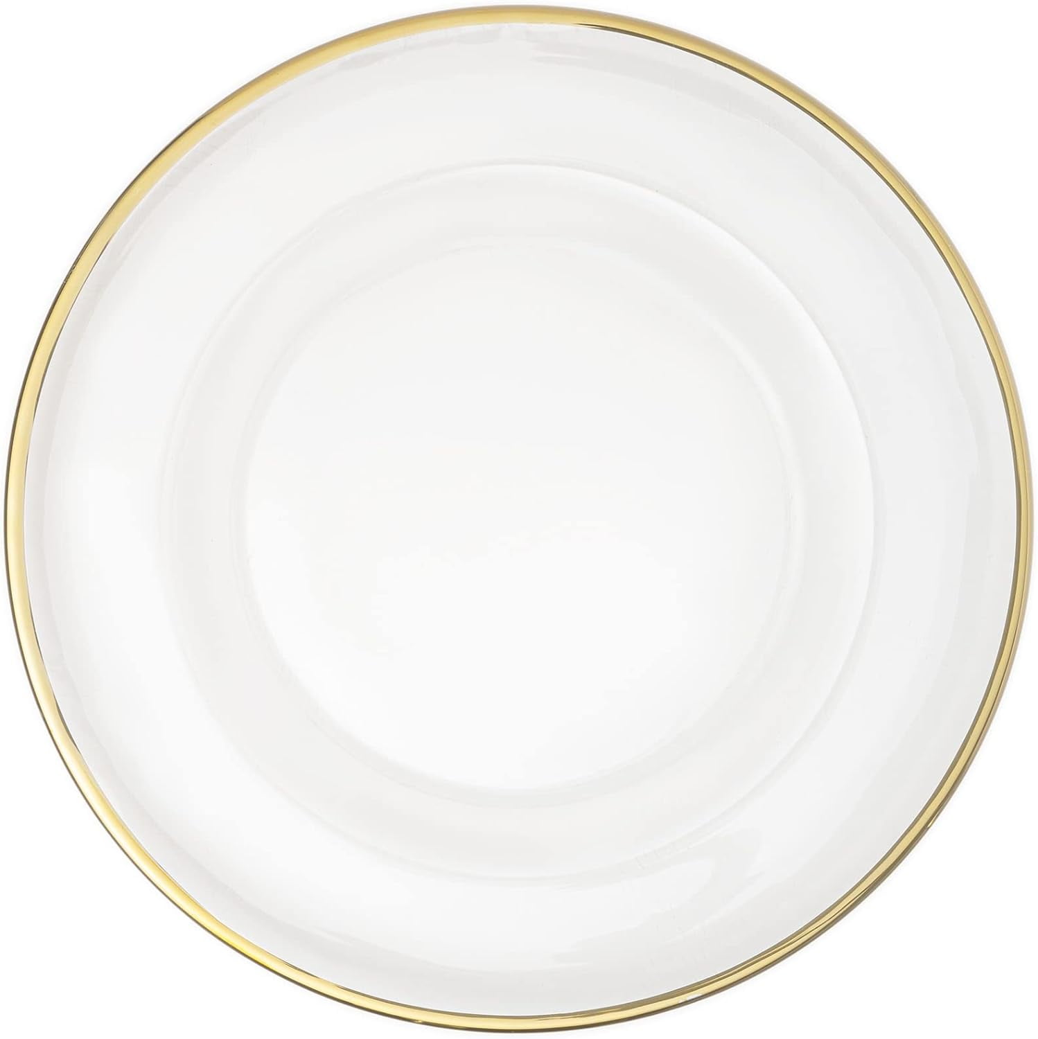 Simply Elegant Slim Metallic Rim Glass Charger Plate | Service Plate ...