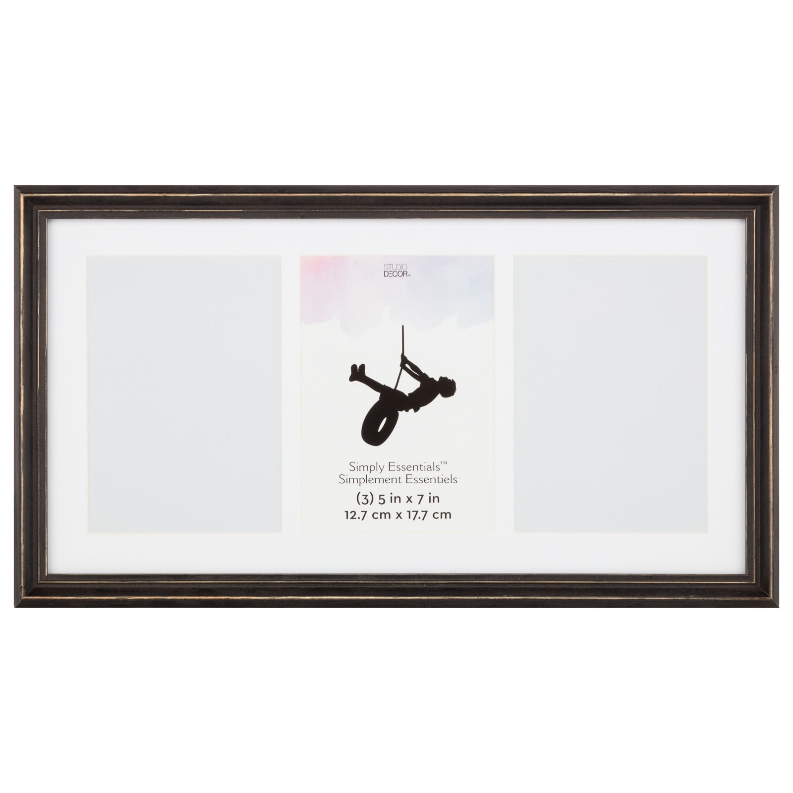 Simply Essentials™ 3 Opening 5" x 7" Black Distressed Collage Frame by ...