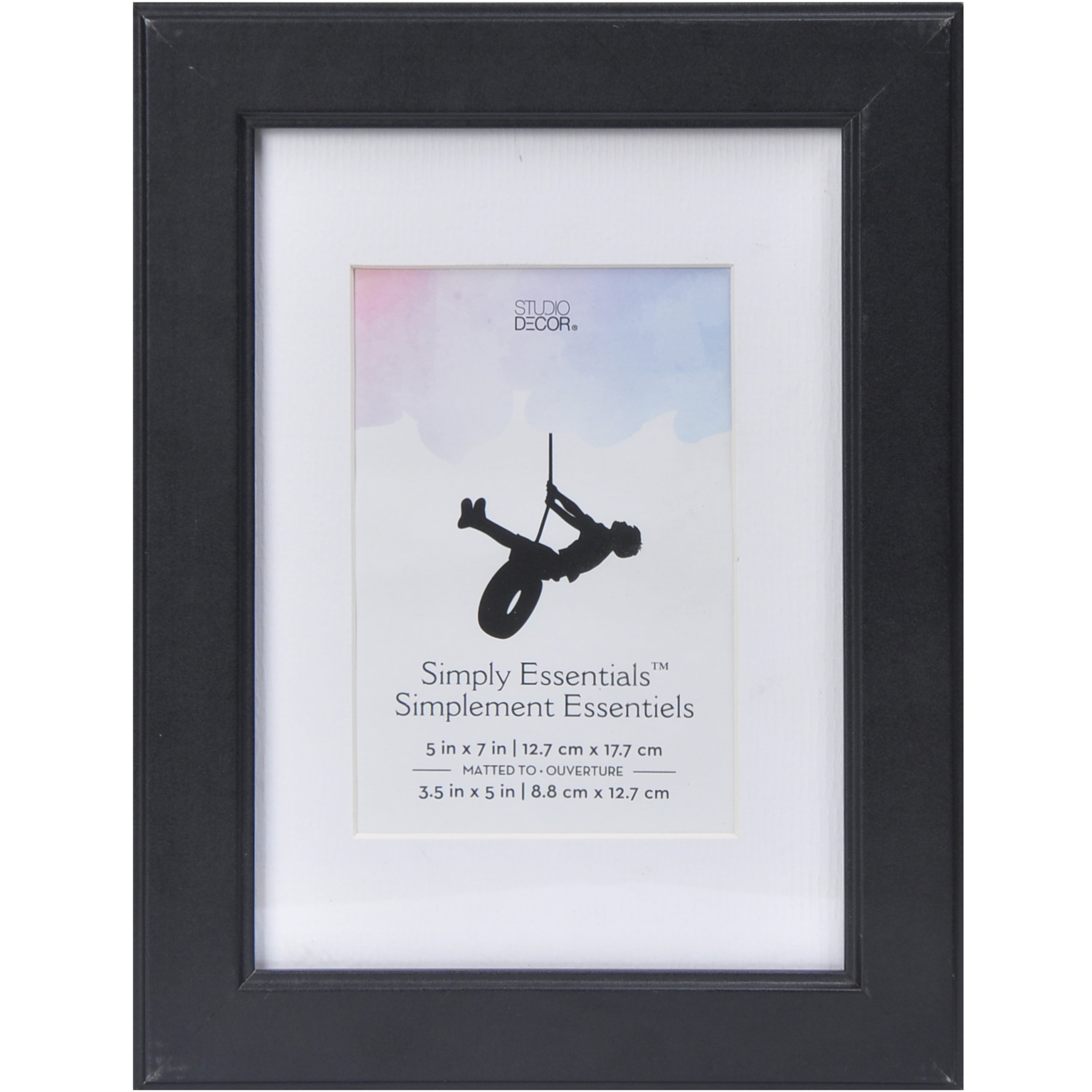 Simply Essentials™ Black Flat Frame with Mat by Studio Décor® - Walmart.com