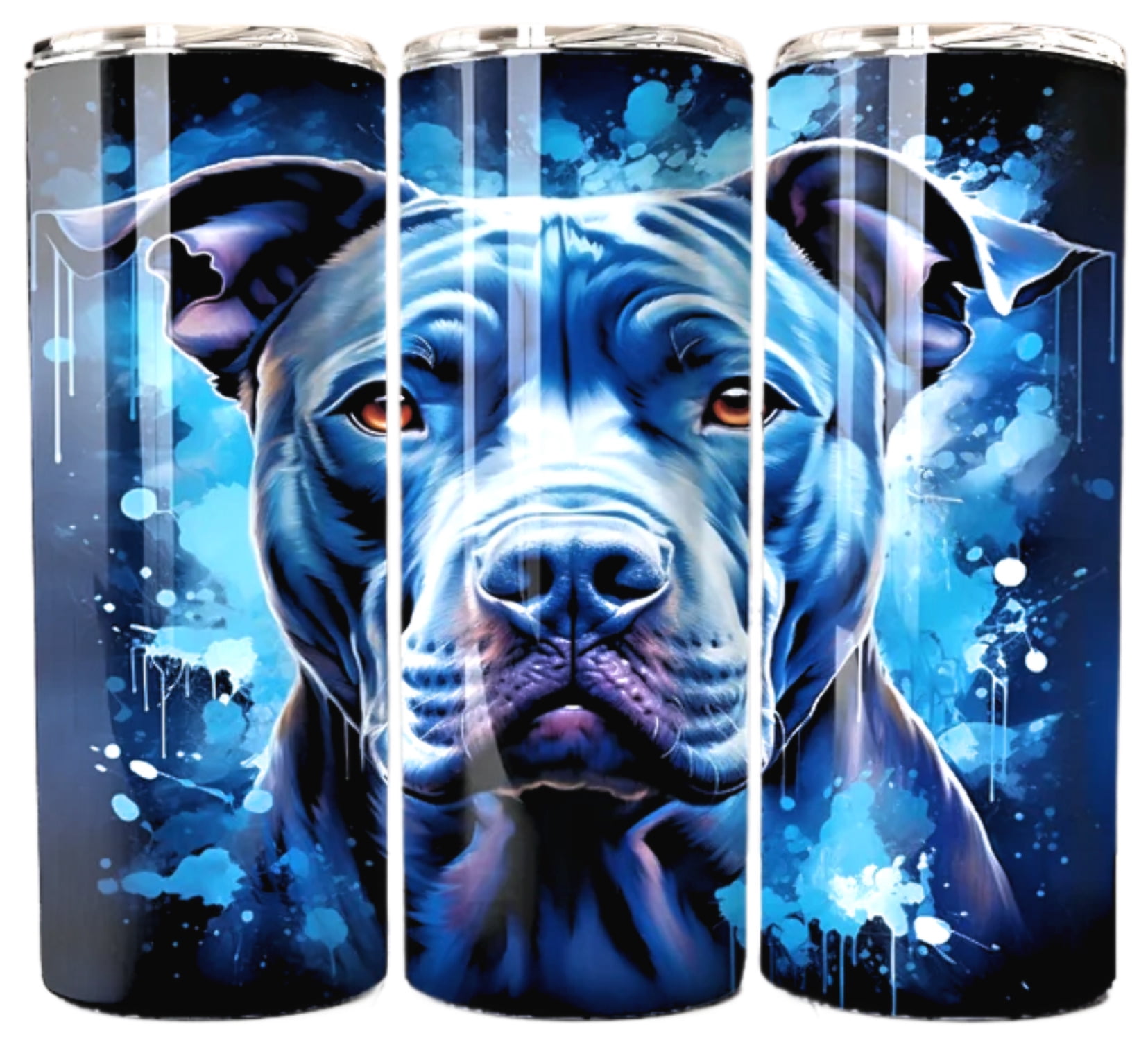 Simply Everyday Products - Premium 20 oz Blue Pitbull Tumbler, Double ...