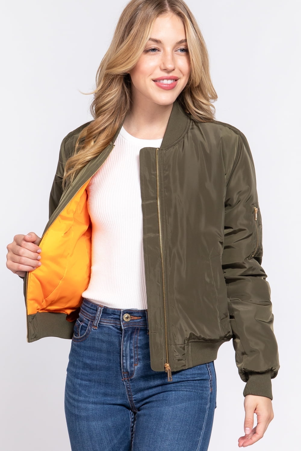 Simply Fashion Women's Bomber Jacket - Stylish Outerwear for All ...