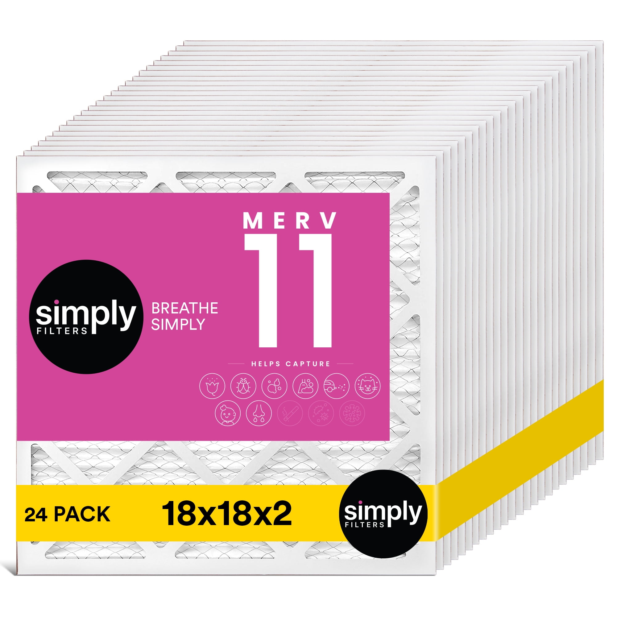 Simply Filters 18x18x2 MERV 11, MPR 1000, AC Furnace HVAC Air Filter ...