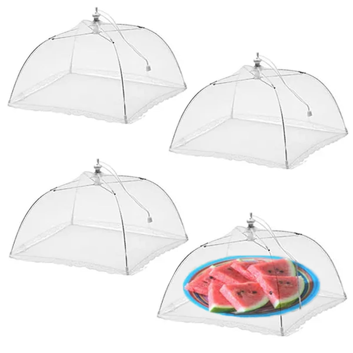 Simply Genius 4pk Pop-up Food Tents 14" Collapsible White Mesh Covers ...