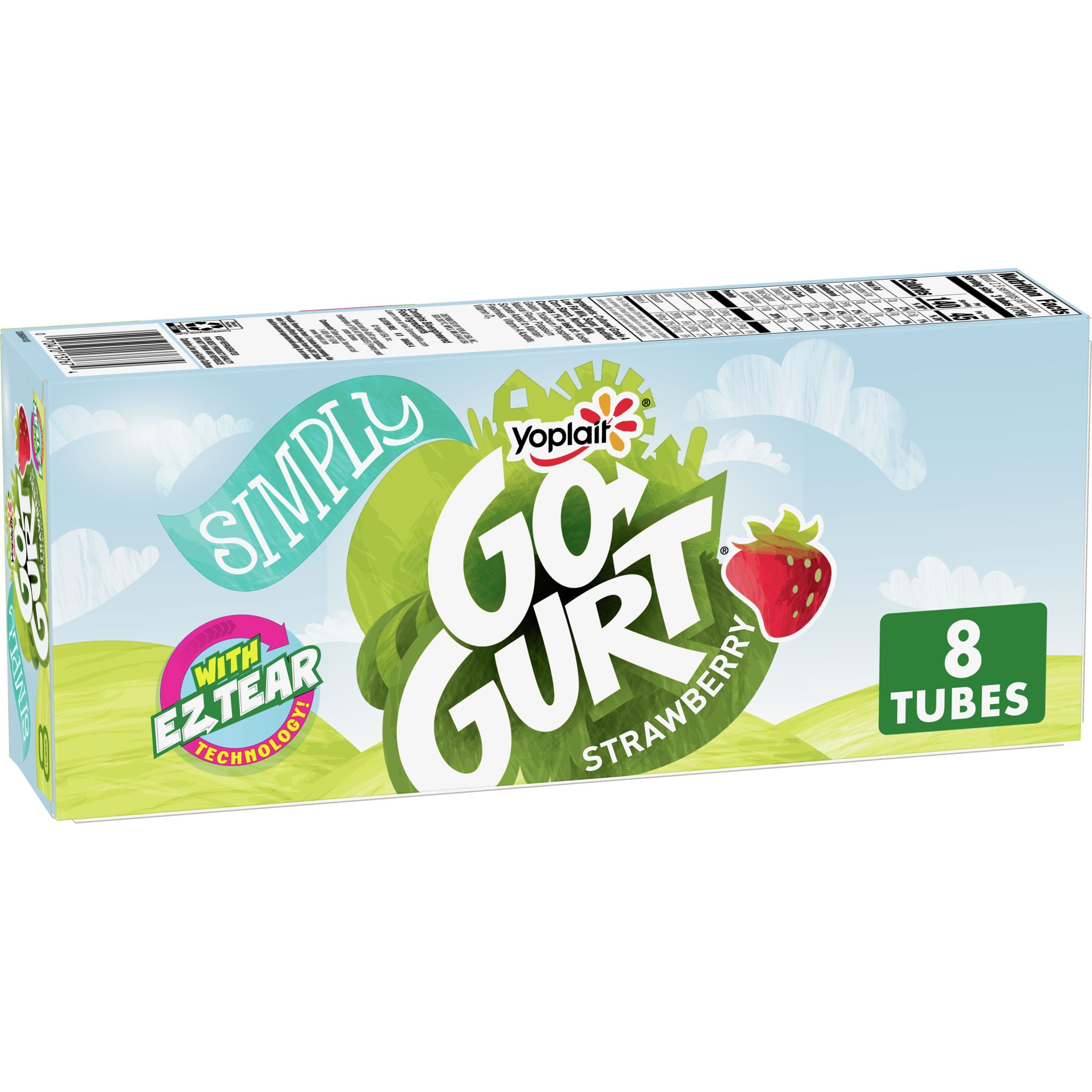 Simply Go-GURT Strawberry Kids Low Fat Yogurt, Gluten Free, 2 oz ...