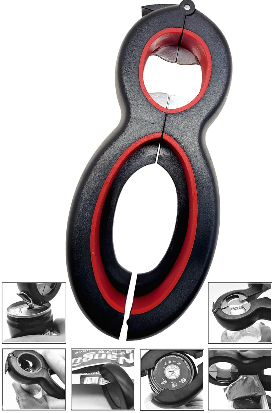 Simply Good 6-In-1 Infinity Multi-Use Opener (Black/Red) - Walmart.com